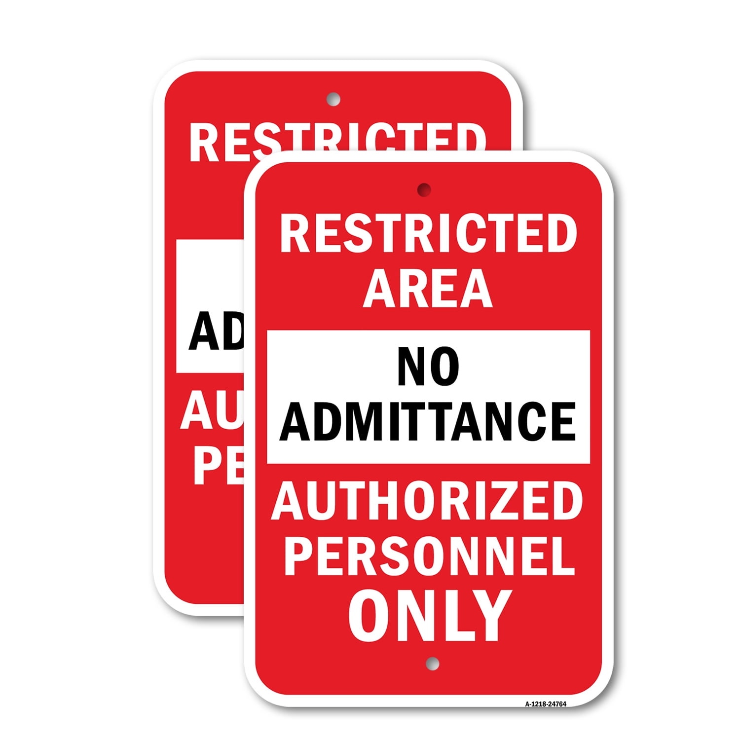 (2 Pack) Restricted Area Authorized Personnel Only | 18" X 24" Heavy ...