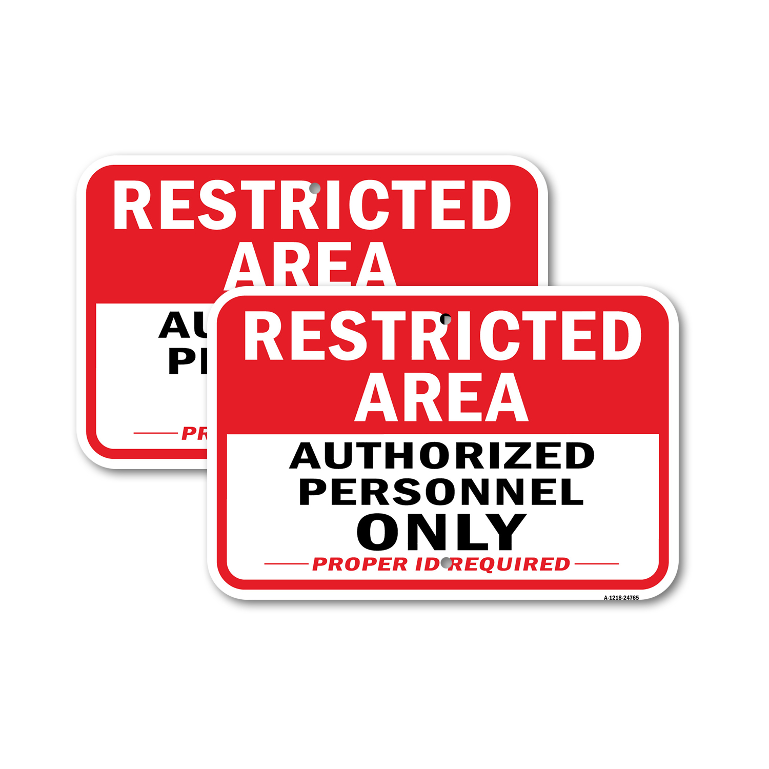 (2 Pack) Restricted Area Authorized Personnel Only Proper I | 18" X 24 ...