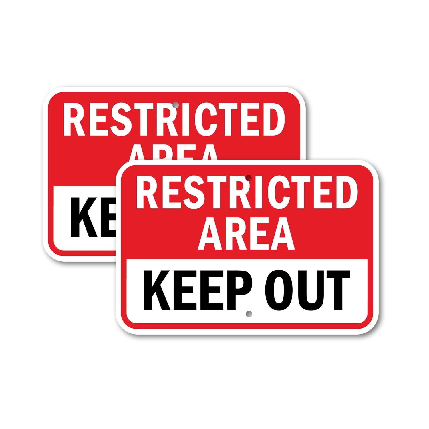 (2 Pack) Restricted Area Keep Out | 12" X 18" Heavy-Gauge Aluminum Sign ...