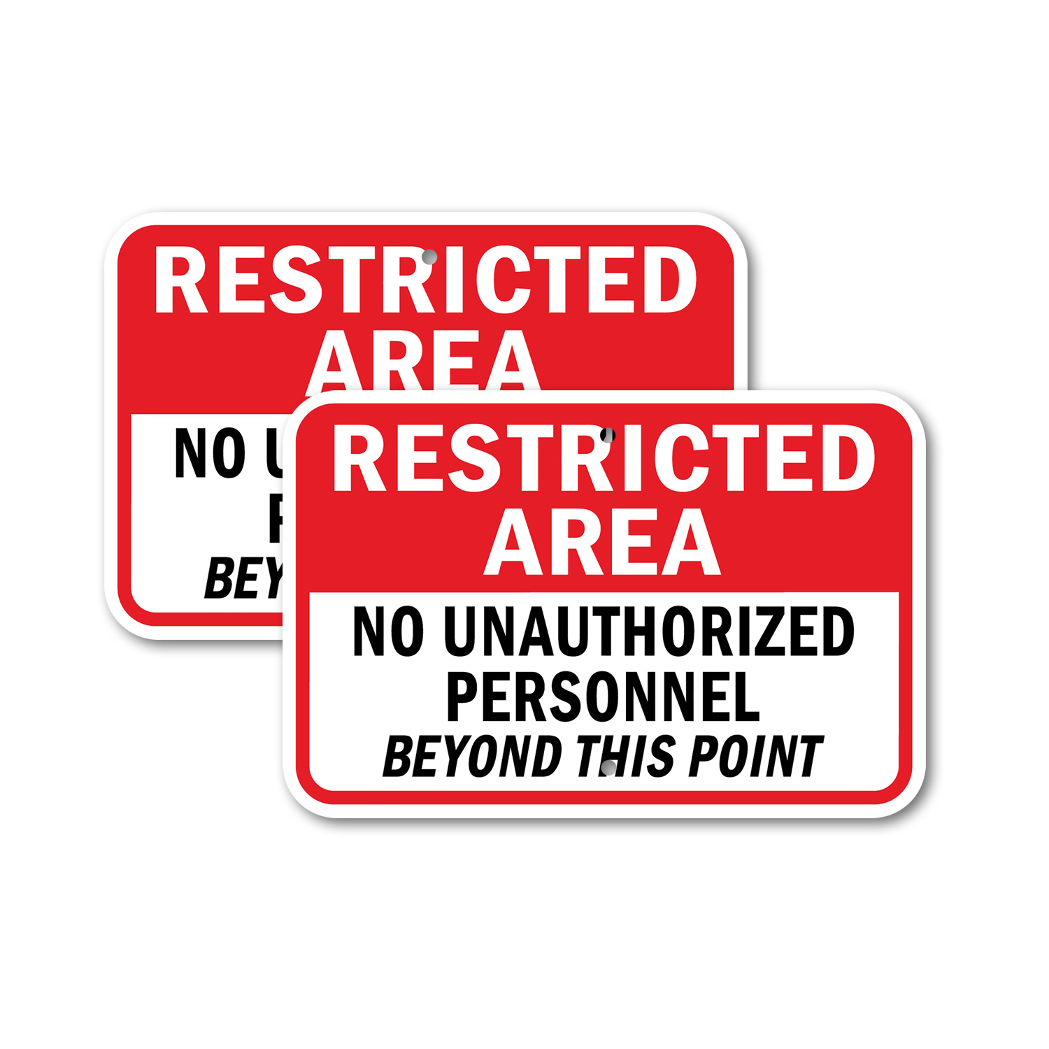 (2 Pack) Restricted Area No Unauthorized Personnel Beyond This Point ...