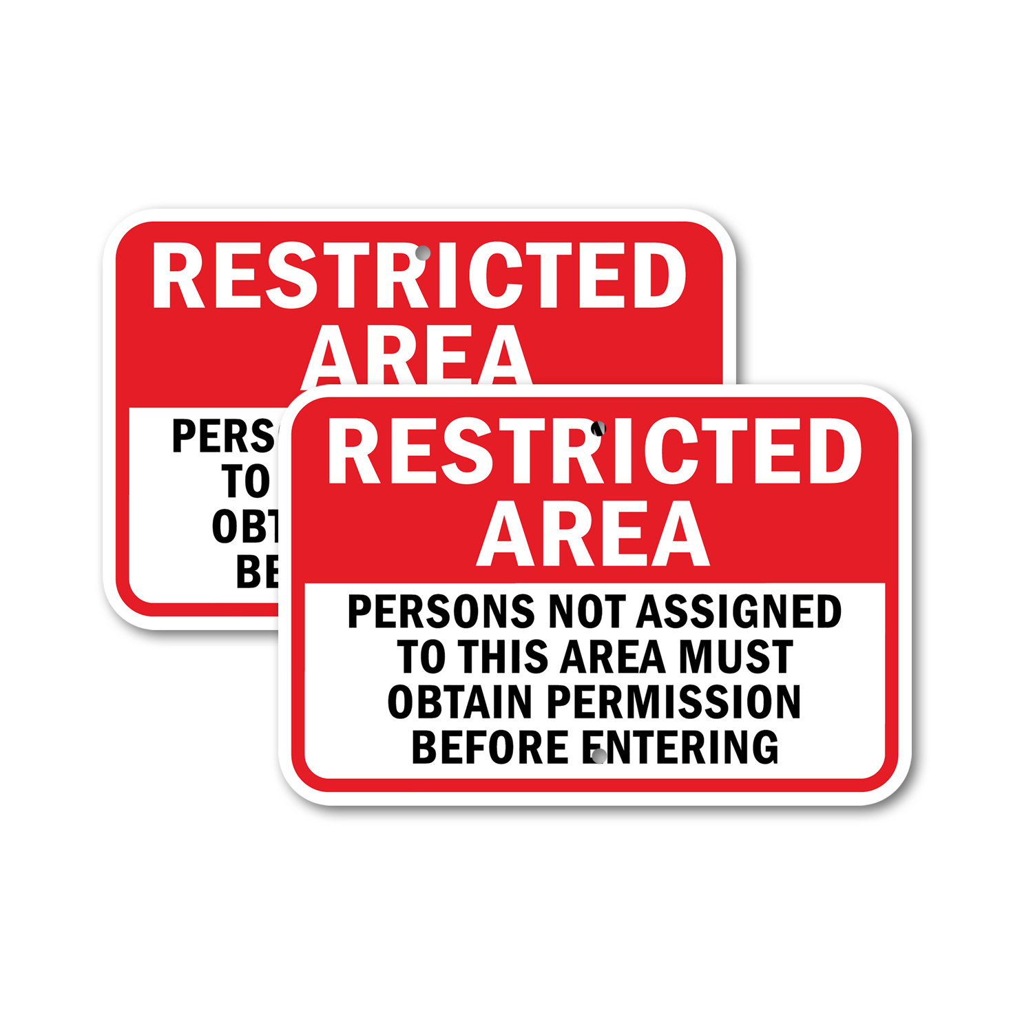 (2 Pack) Restricted Area Persons Not Assigned To This Area Must Obtain ...