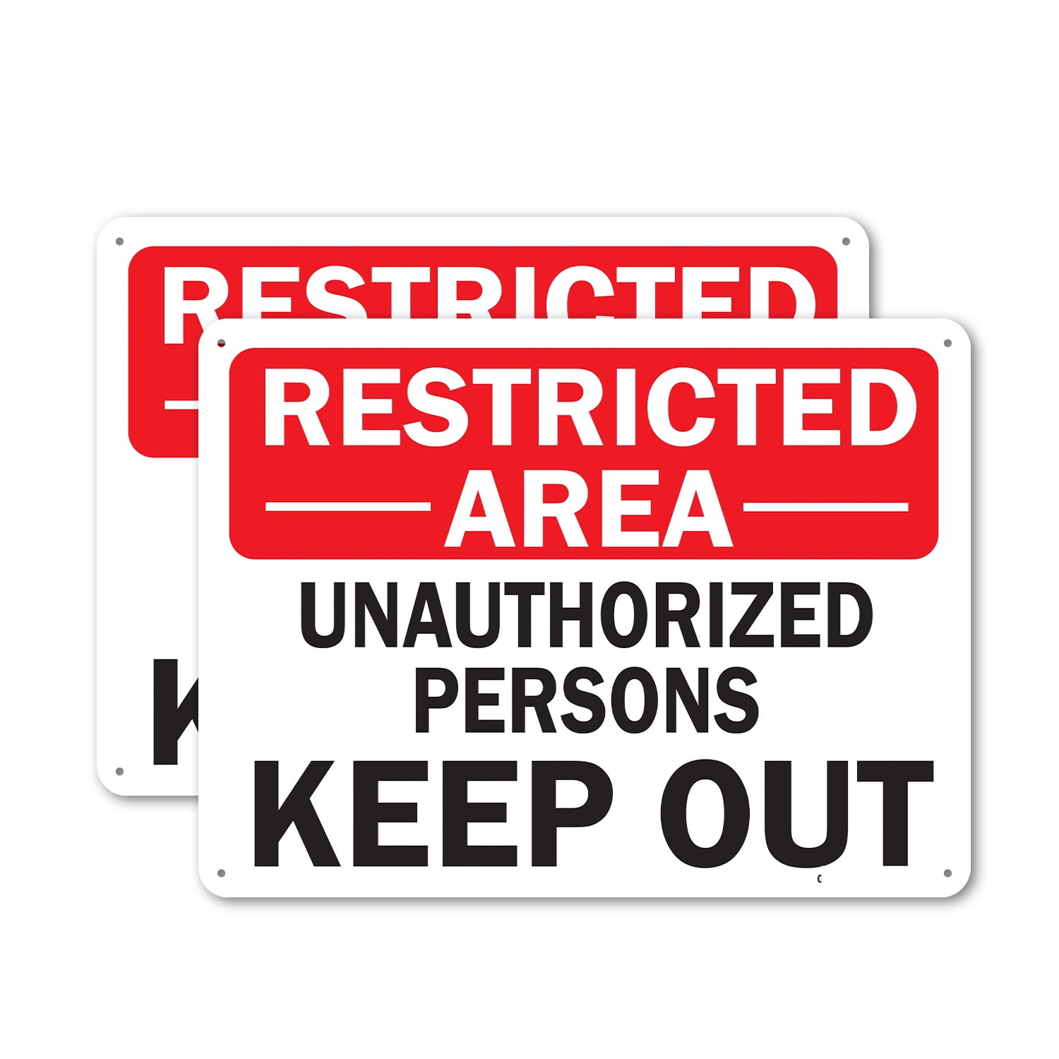 (2 Pack) Restricted Area Unauthorized People Keep Out OSHA ANSI Sign 18 ...