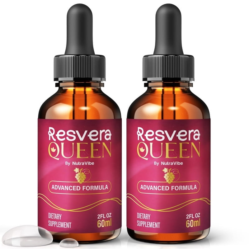 (2 Pack) Resvera Queen Drops – Daily Liquid Formula with a Clean ...