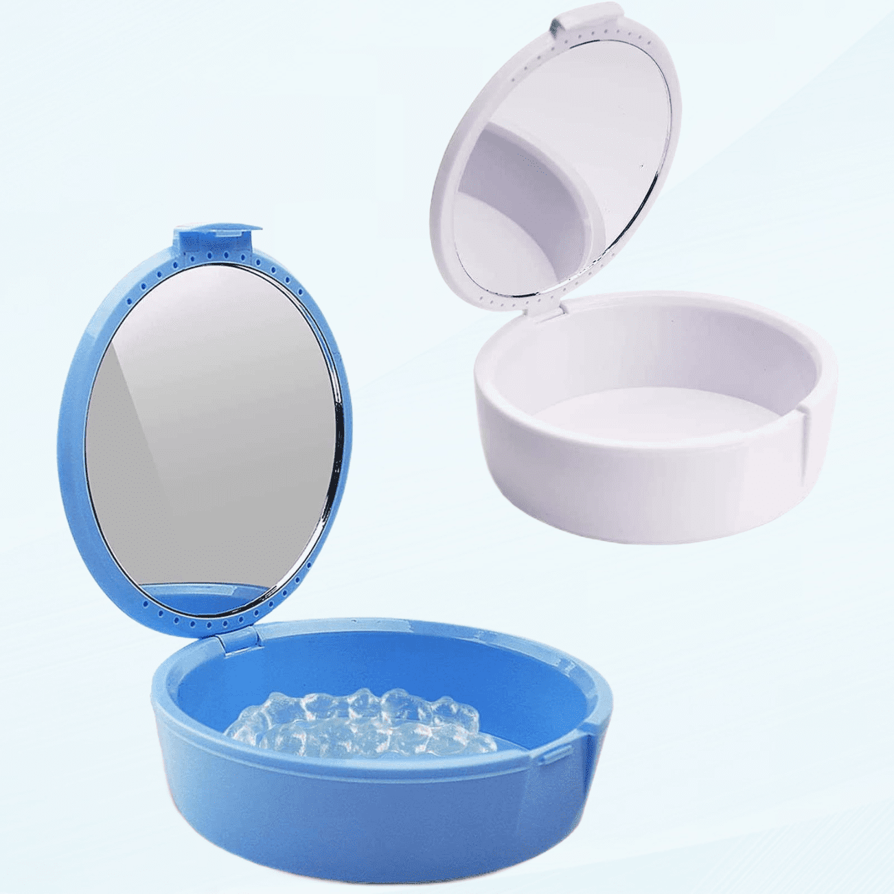 2 Pack Retainer Case with Mirror Retainer Container Partial Denture ...