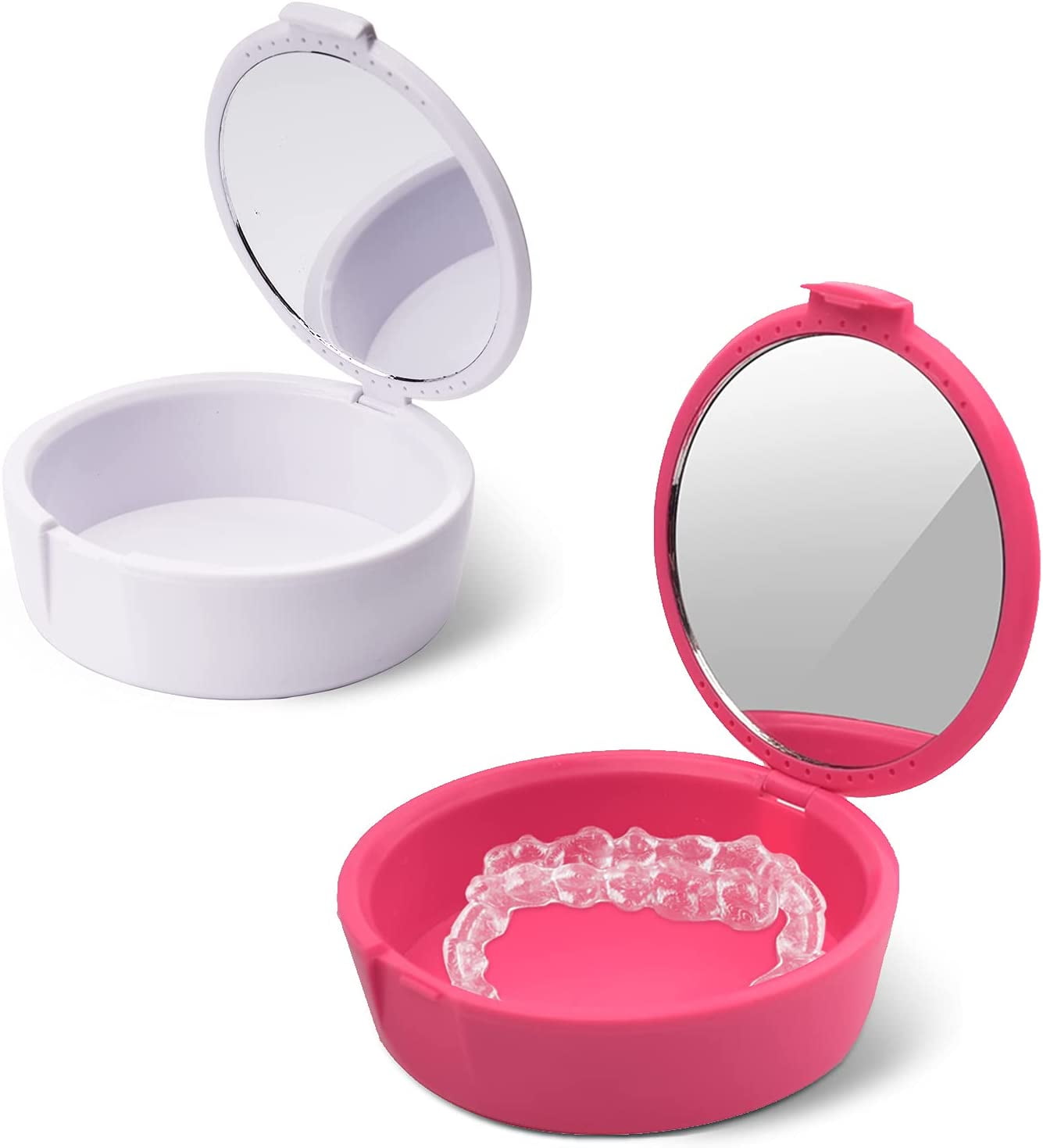 2 Pack Retainer Case with Mirror Retainer Container Partial Denture ...
