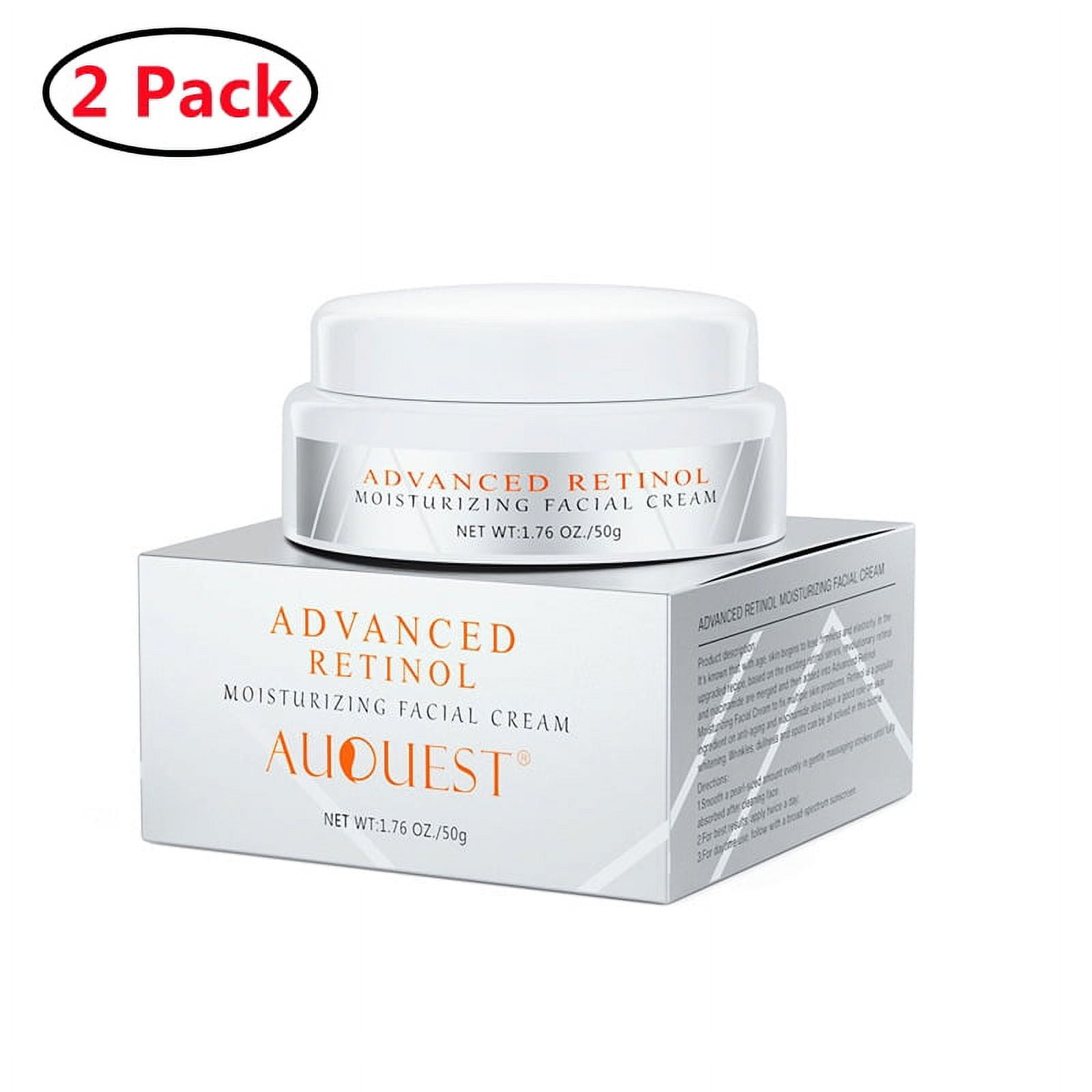 2 Pack Retinol Moisturizer Cream 2.5% for Face & Eye Area with Vitamin ...