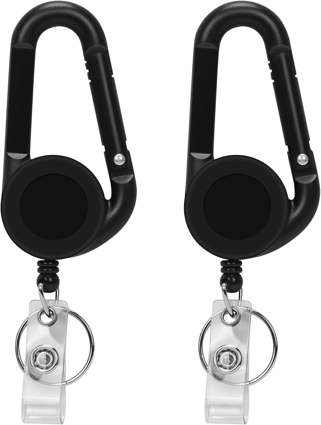 2 Pack Retractable Badge Holder Security ID Pull Key Tag Clip Doctor ID ...