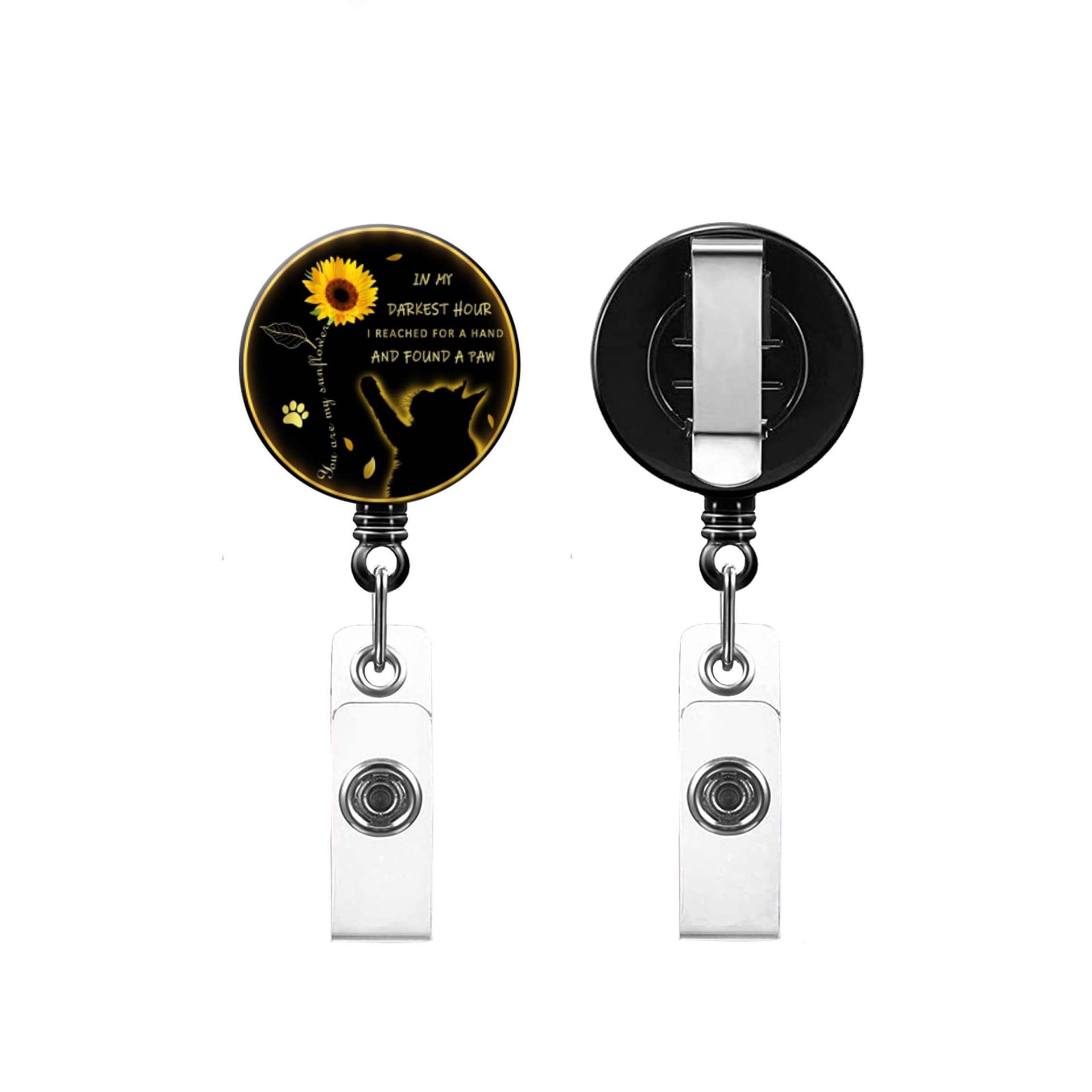 2 Pack Retractable Badge Holders Cute Badge Reel Badge Clip ID Card ...