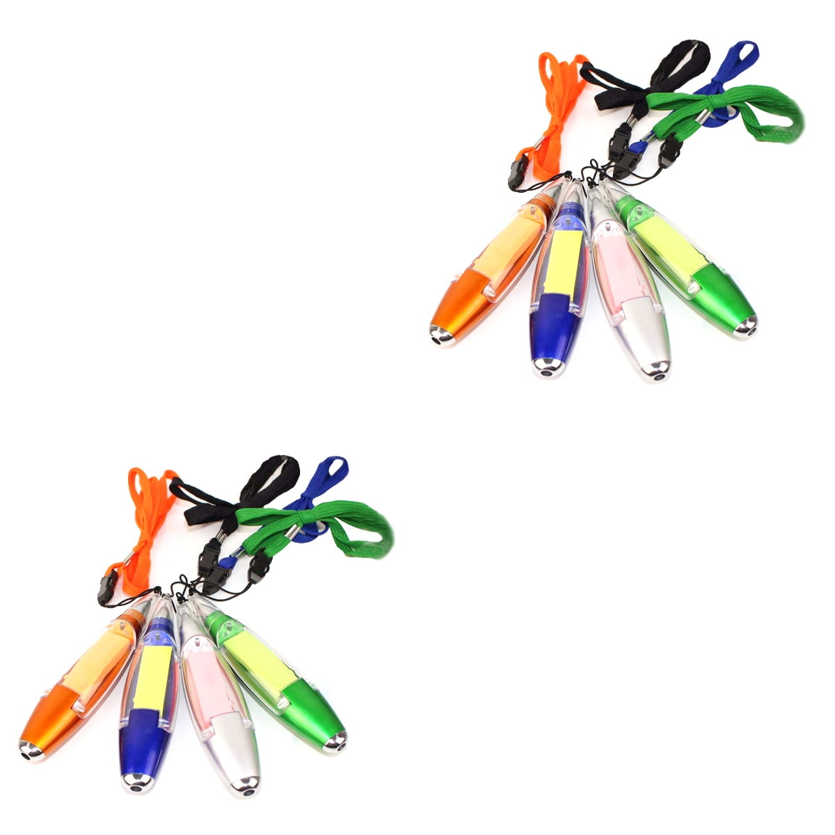 2 Pack Retractable Ballpoint Pen Light Board Lanyard Notes Student ...