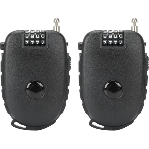 Retractable Cable Lock 4-Digit Combination 2 Pack, 51.1" Steel Wire ...