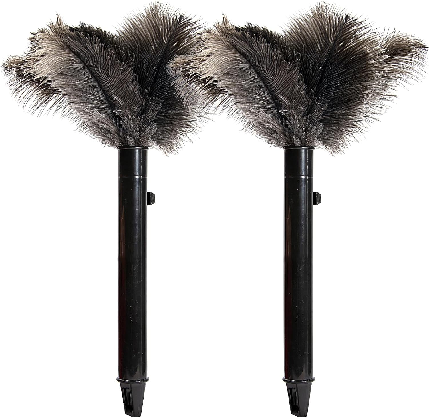 2 Pack Retractable Feather Duster - Genuine Ostrich Feathers, Fluffy ...