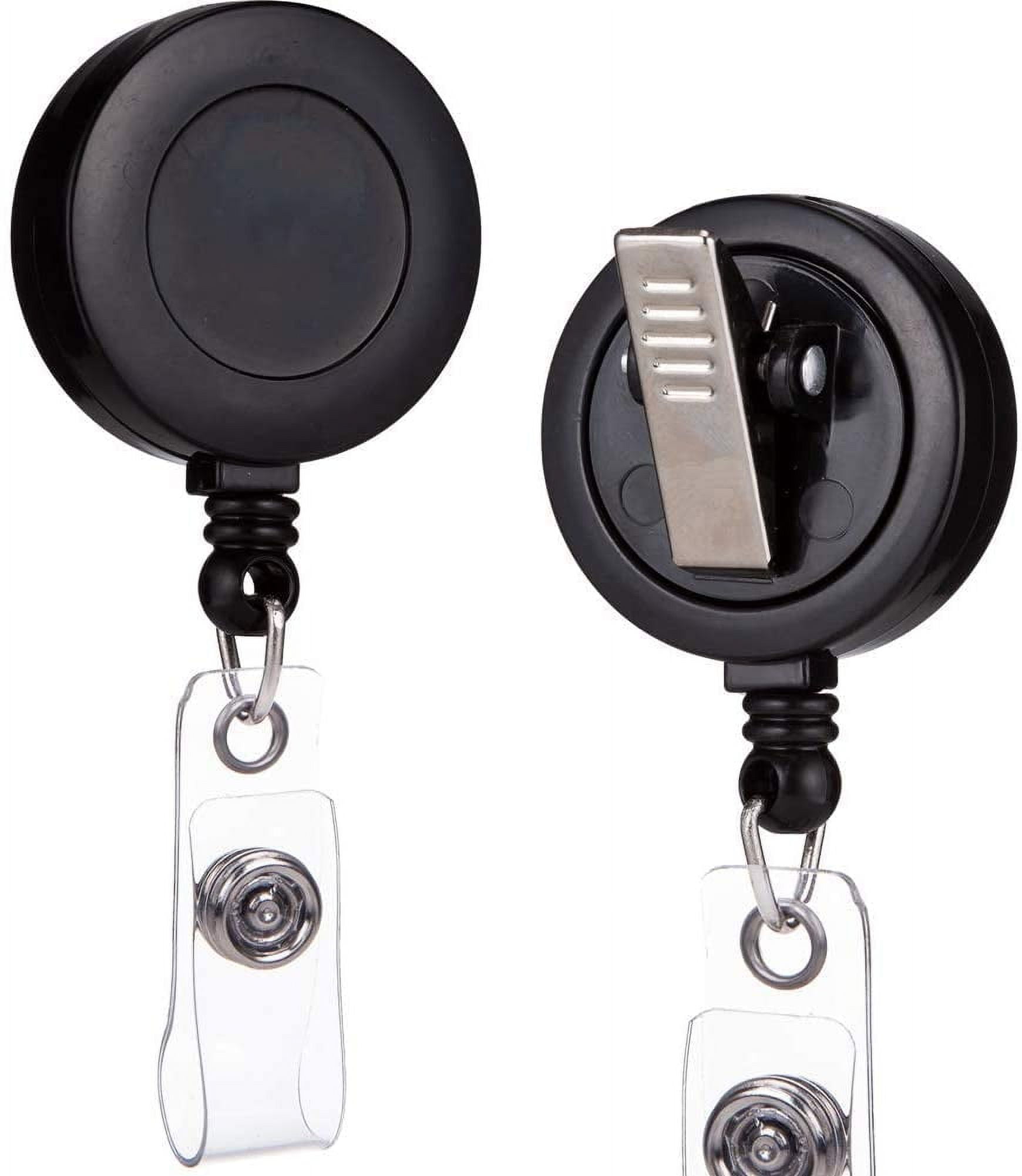 2 Pack - Retractable ID Name Badge Holder Reels with Swivel Alligator ...