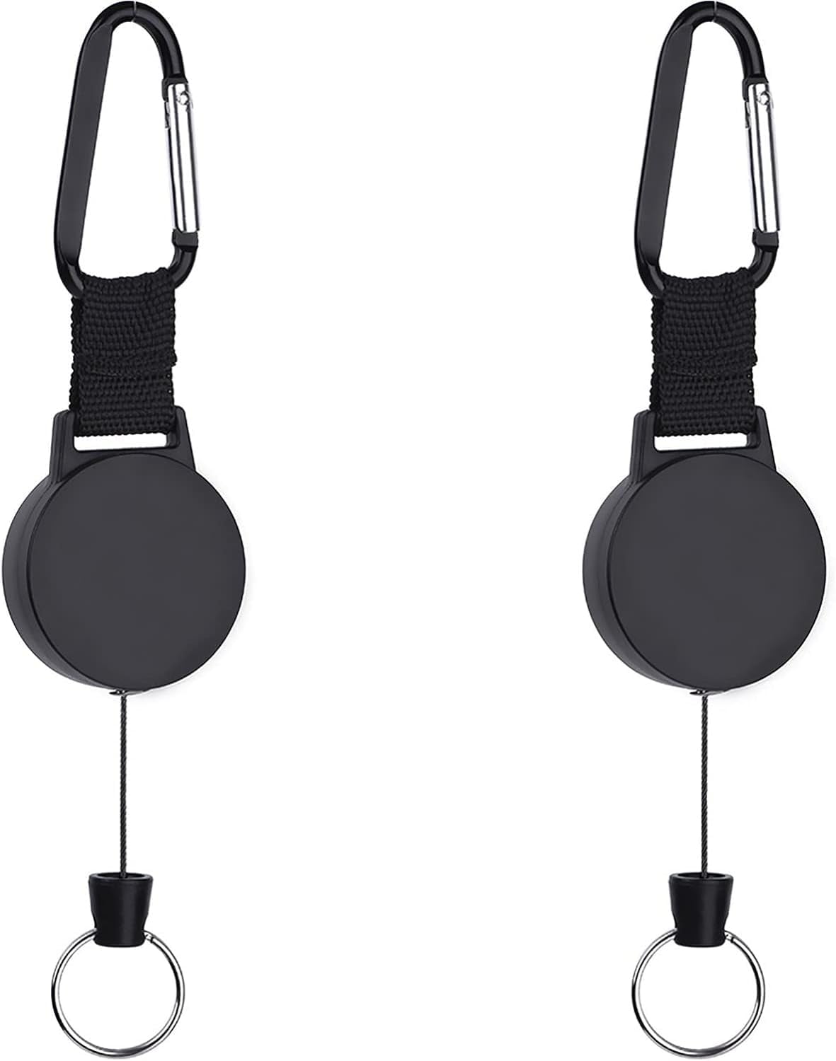 2-Pack Retractable Key Chain Key with 25 Inch Stainless Cable, Badge ...