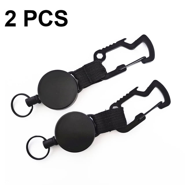 2 Pack Retractable Key Chain with Multitool Carabiner Belt Clip and Key ...