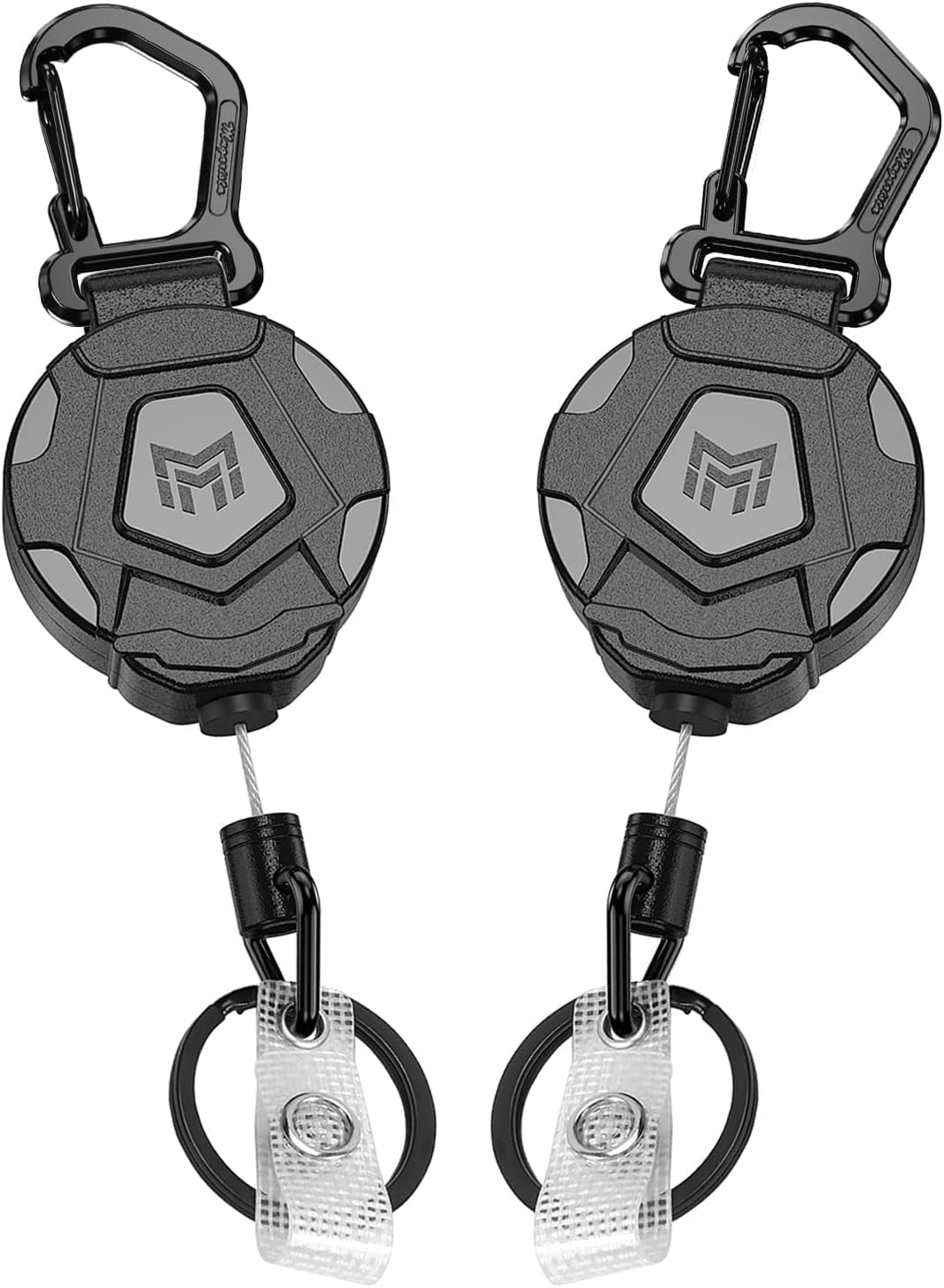2-Pack Retractable Keychain, Heavy Duty Carabiner Badge Holder ...
