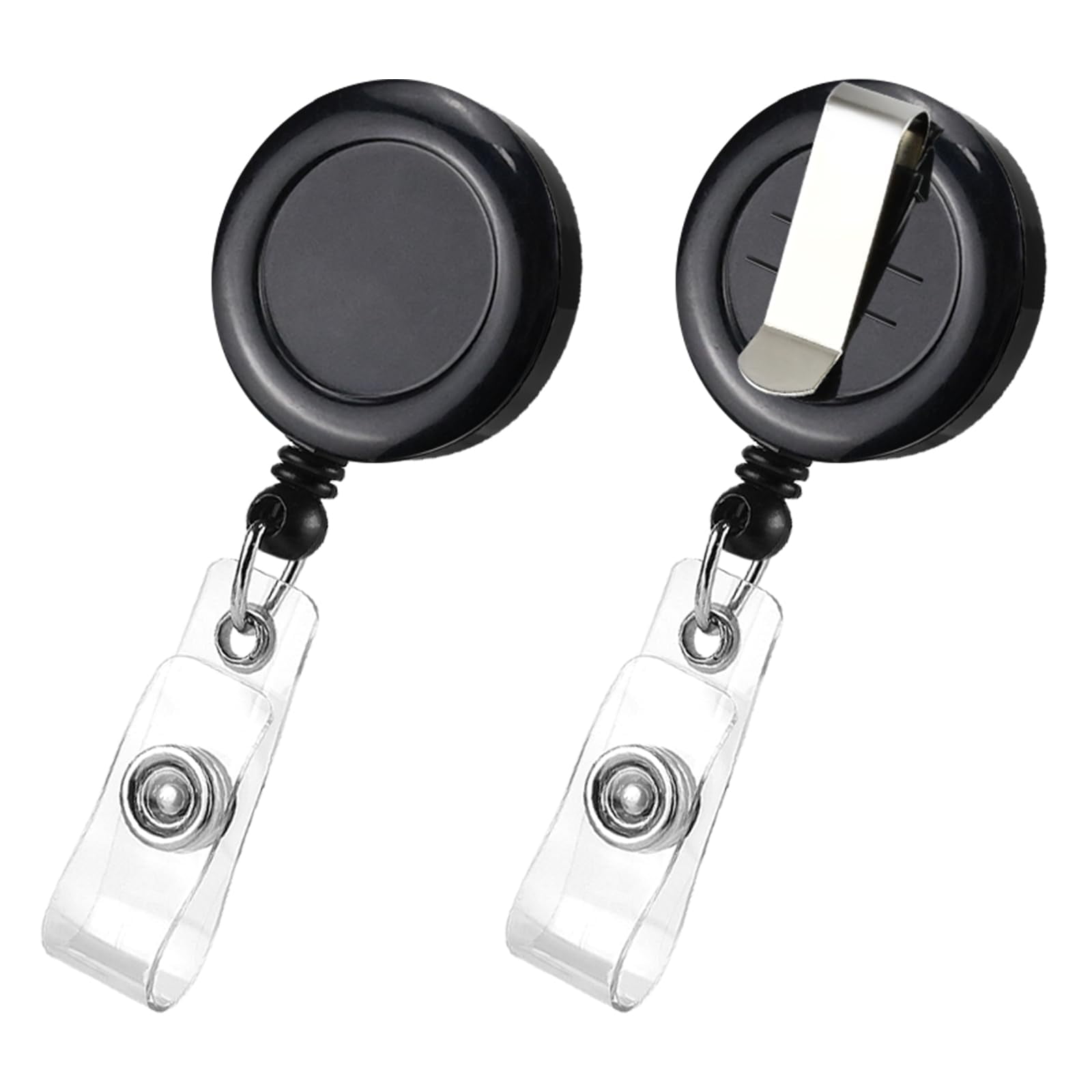 2 Pack Retractable Name Badge Holder Reel with Belt Clip Badge Reel ...