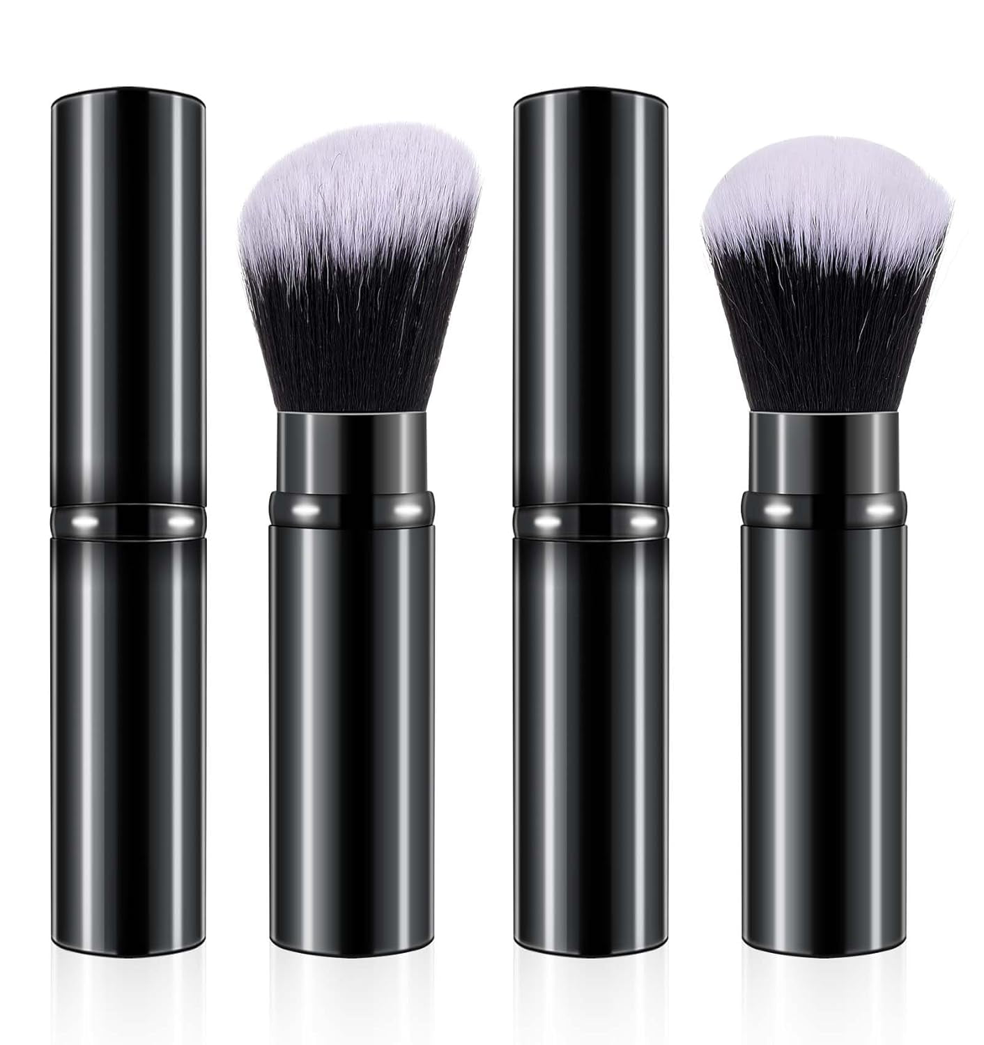 2 Pack Retractable Powder Brush, Travel Powder Brush for Foundation, Blush & Bronzer, Portable ...