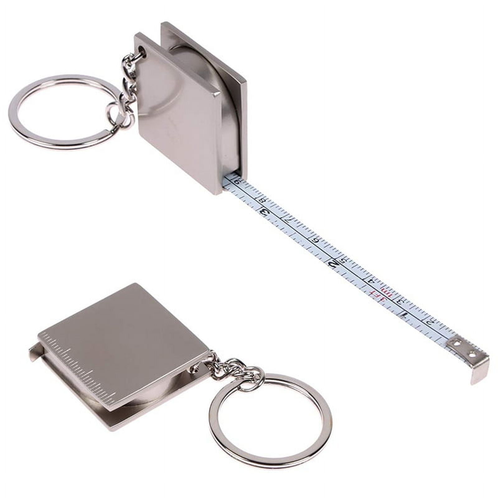 2 Pack Retractable Tape Measure Keychain Body Measuring Tape Key Ring ...