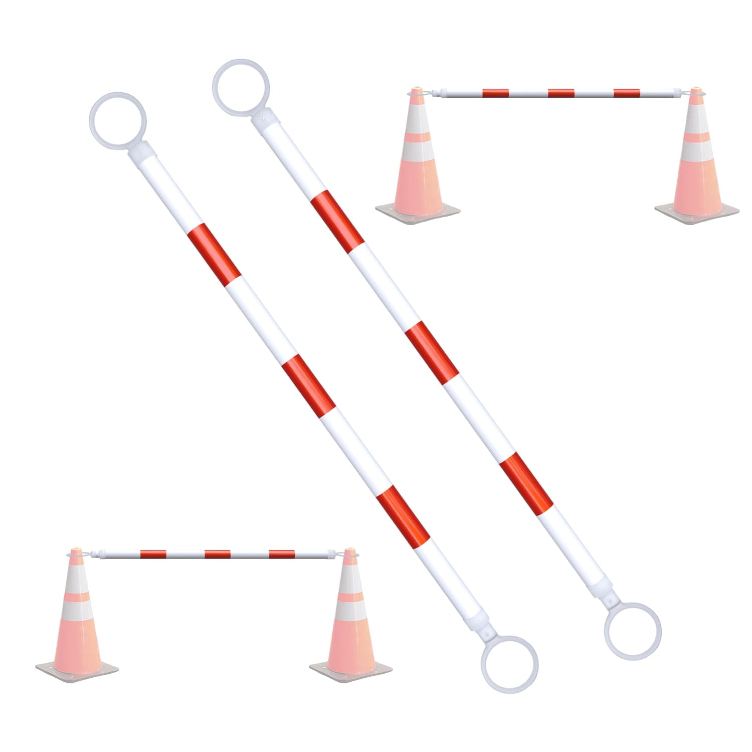 2 Pack Retractable Traffic Cone Bar from 3.8ft to 6.56ft, Expandable ...