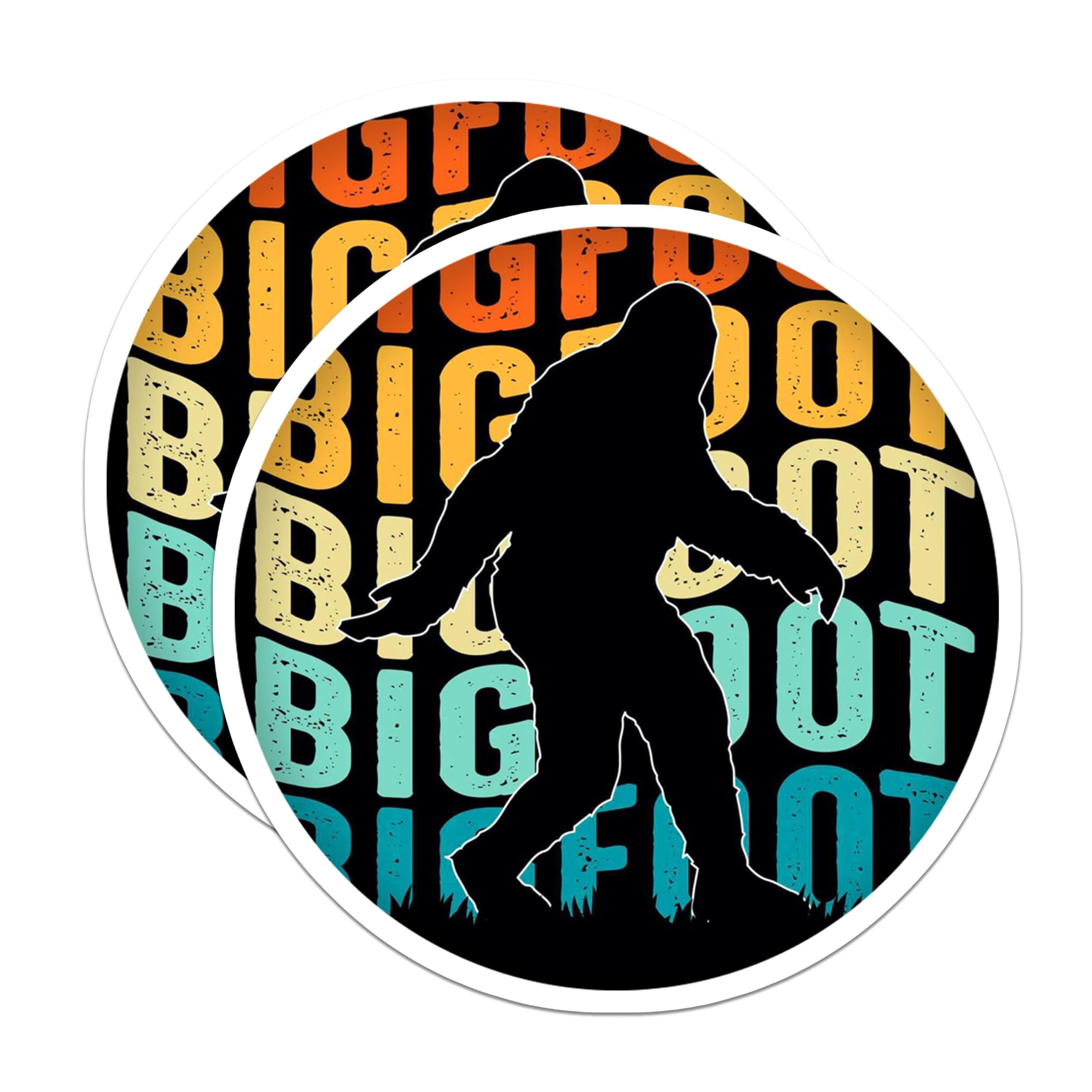 (2 Pack) Retro Bigfoot Stickers - Sasquatch Legend Decal - Cryptid ...