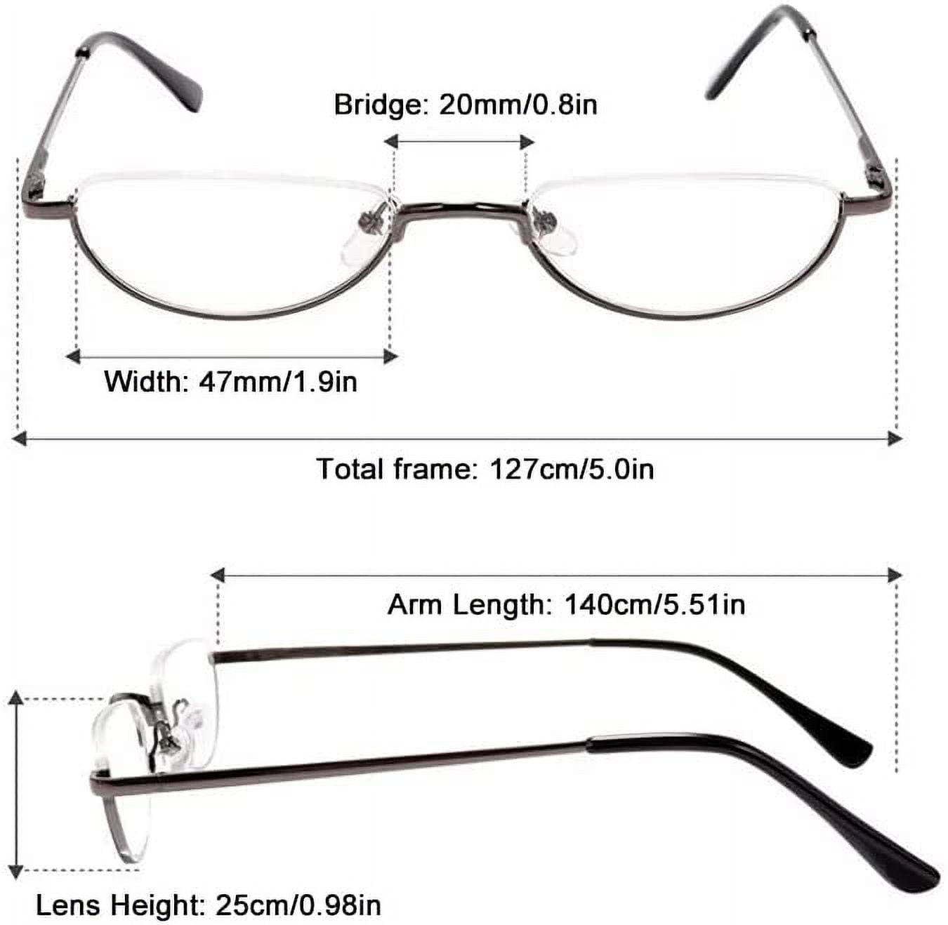2 Pack Retro Designer Half Moon Reading Glasses Women Men Spring Hinge ...