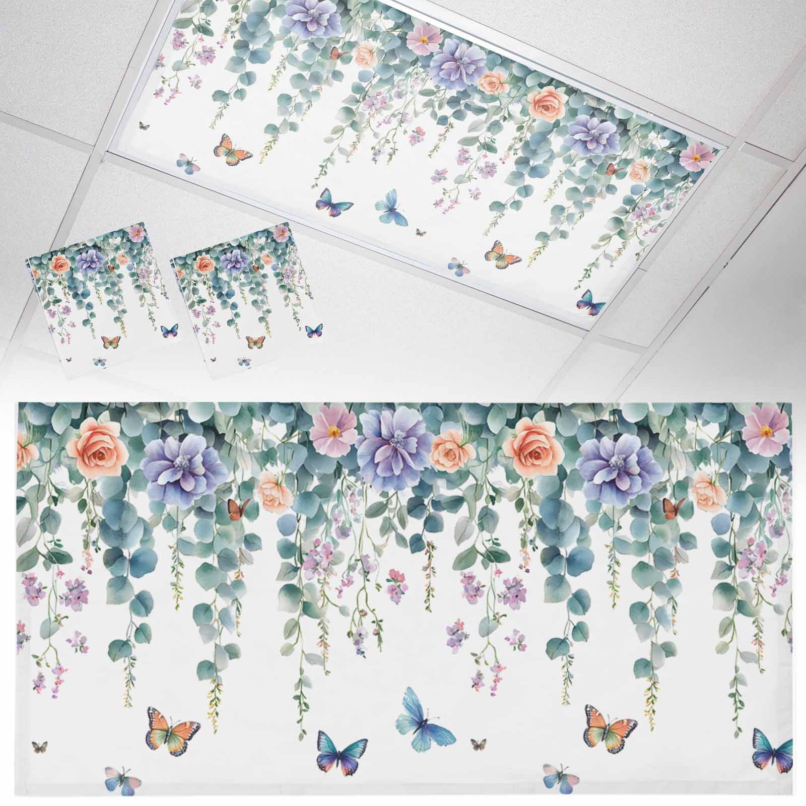 2 Pack Retro Eucalyptus Fluorescent Light Covers for Ceiling Lights ...