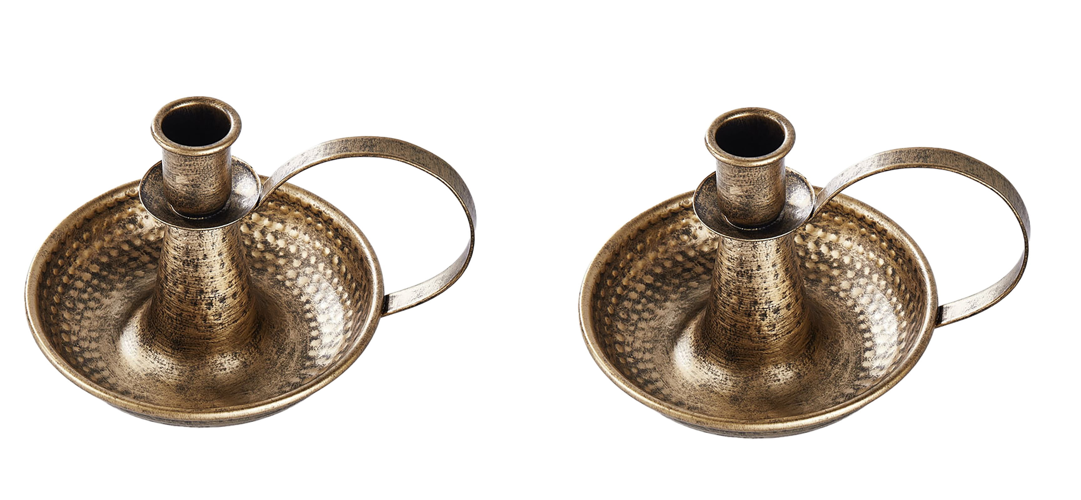 2 Pack Retro Iron Taper Candle Holder, Candlestick Holders Candlelight ...