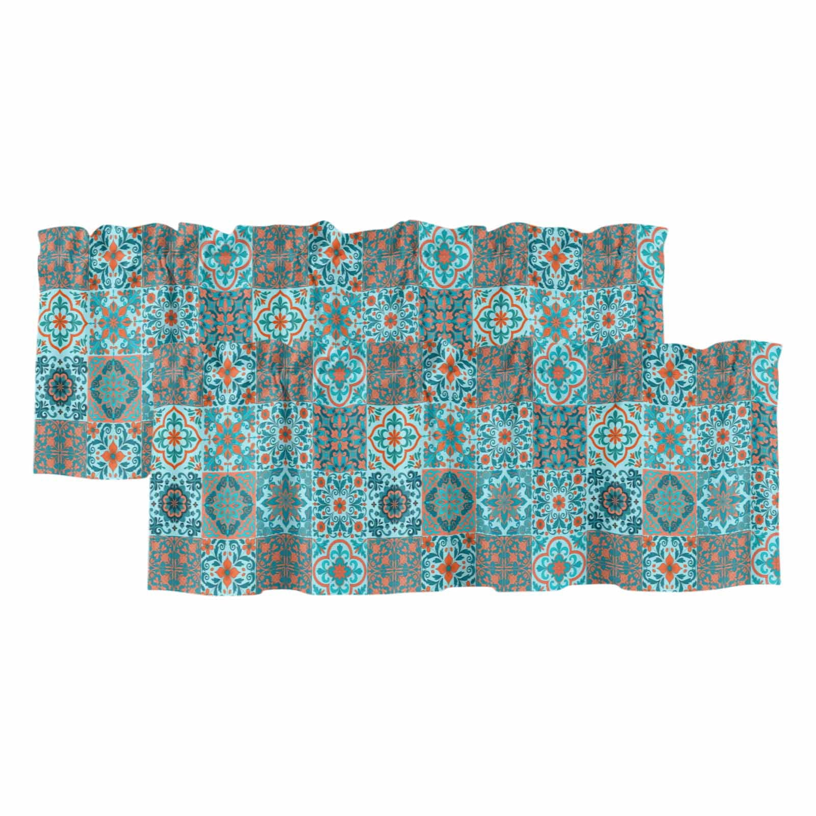 2 Pack Retro Middle Century Valances for Windows Bedroom Living Room ...