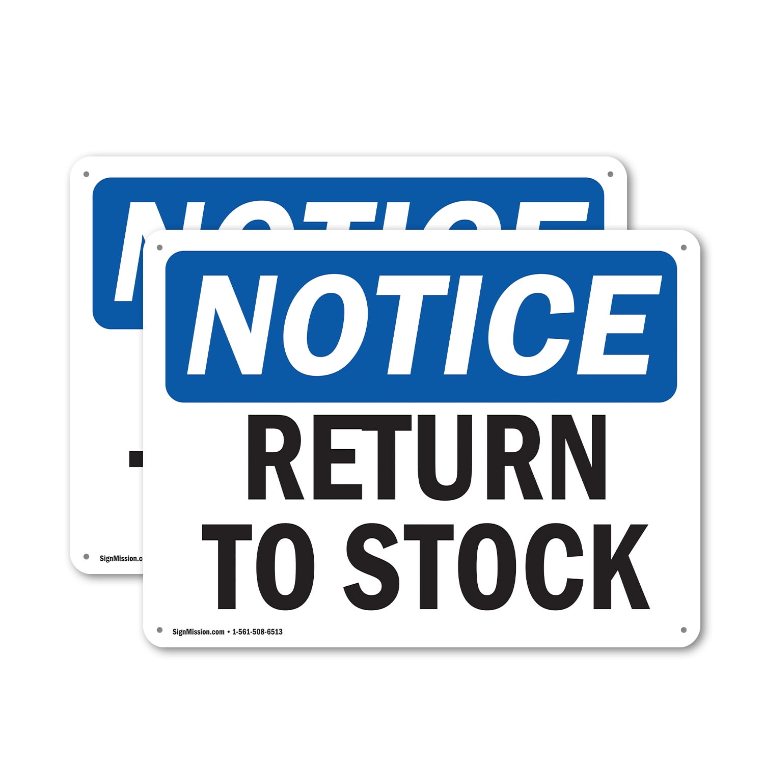 (2 Pack) Return To Stock OSHA Notice Sign 10 Inch X 7 Inch Indoor ...