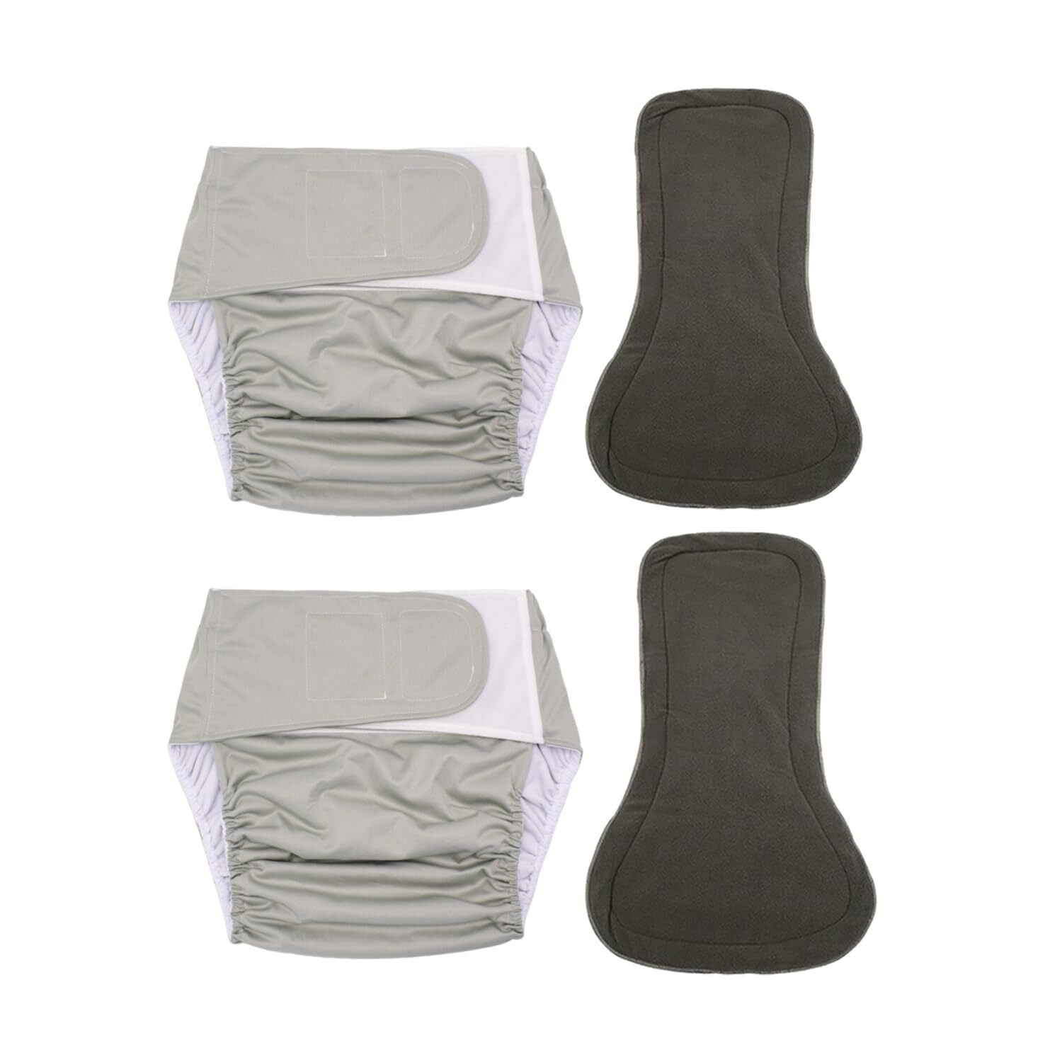 2 Pack Reusable Adult Cloth Diapers for Women & Men, Washable ...