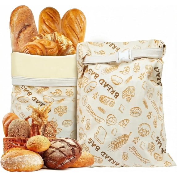 2-Pack Reusable Beeswax Bread Bags – Breathable for Homemade ...
