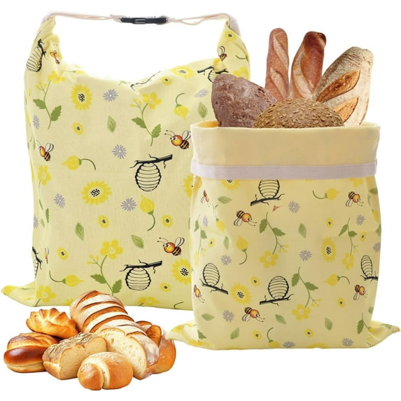 2 Pack Reusable Beeswax Bread Bags for Homemade Sourdough Bread, 17"×13 ...
