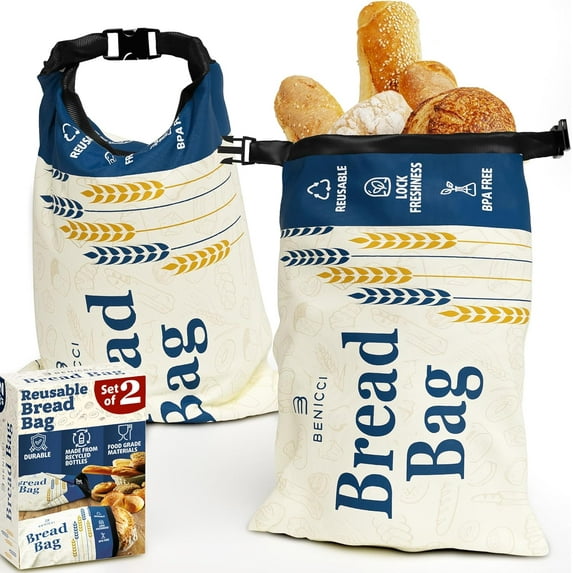 2 Pack Reusable Bread Bags - Perfect To Store Homemade Sourdough Loaf ...