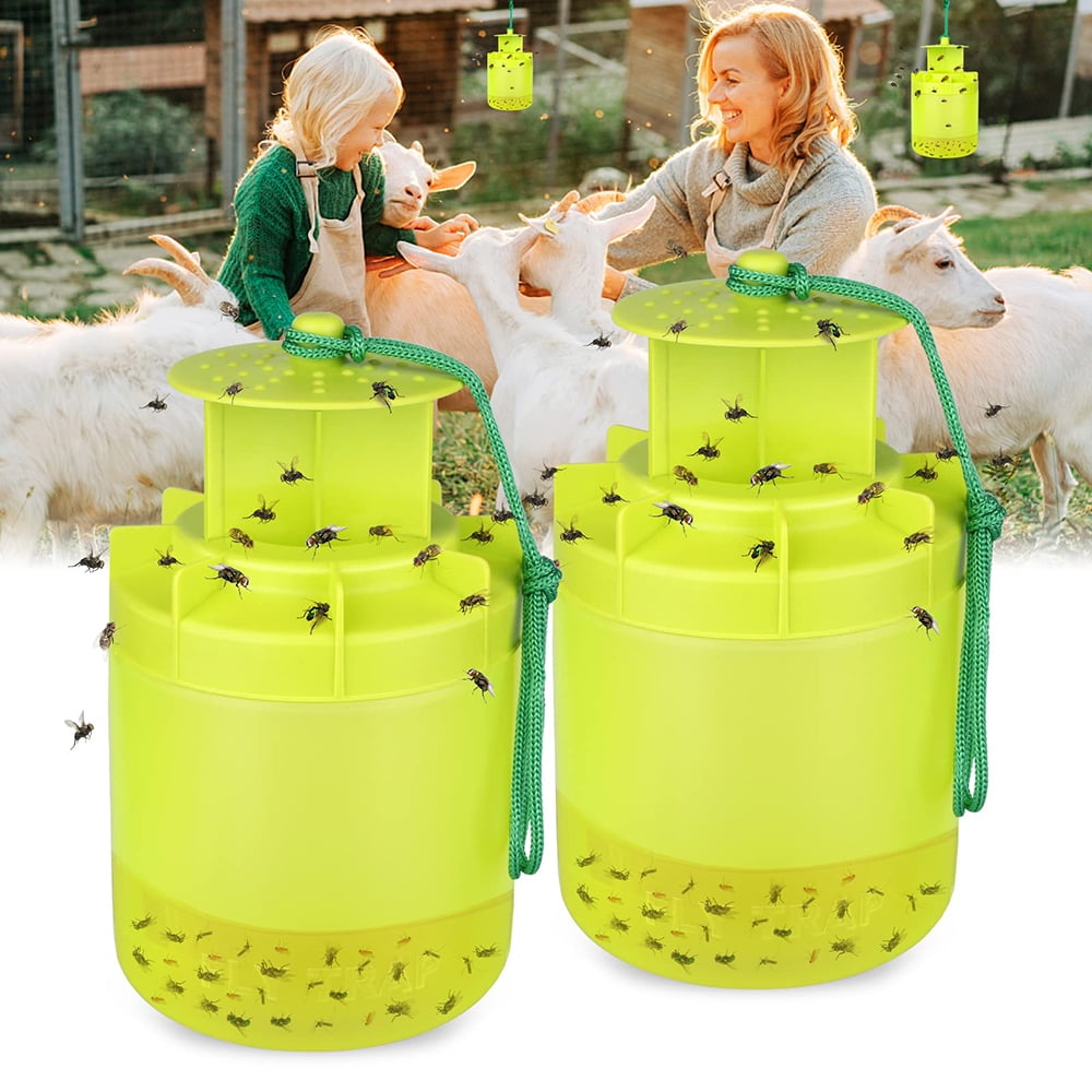 2 Pack Reusable Fly Traps Outdoor, Effective Fly Catcher, Fly Trap with ...