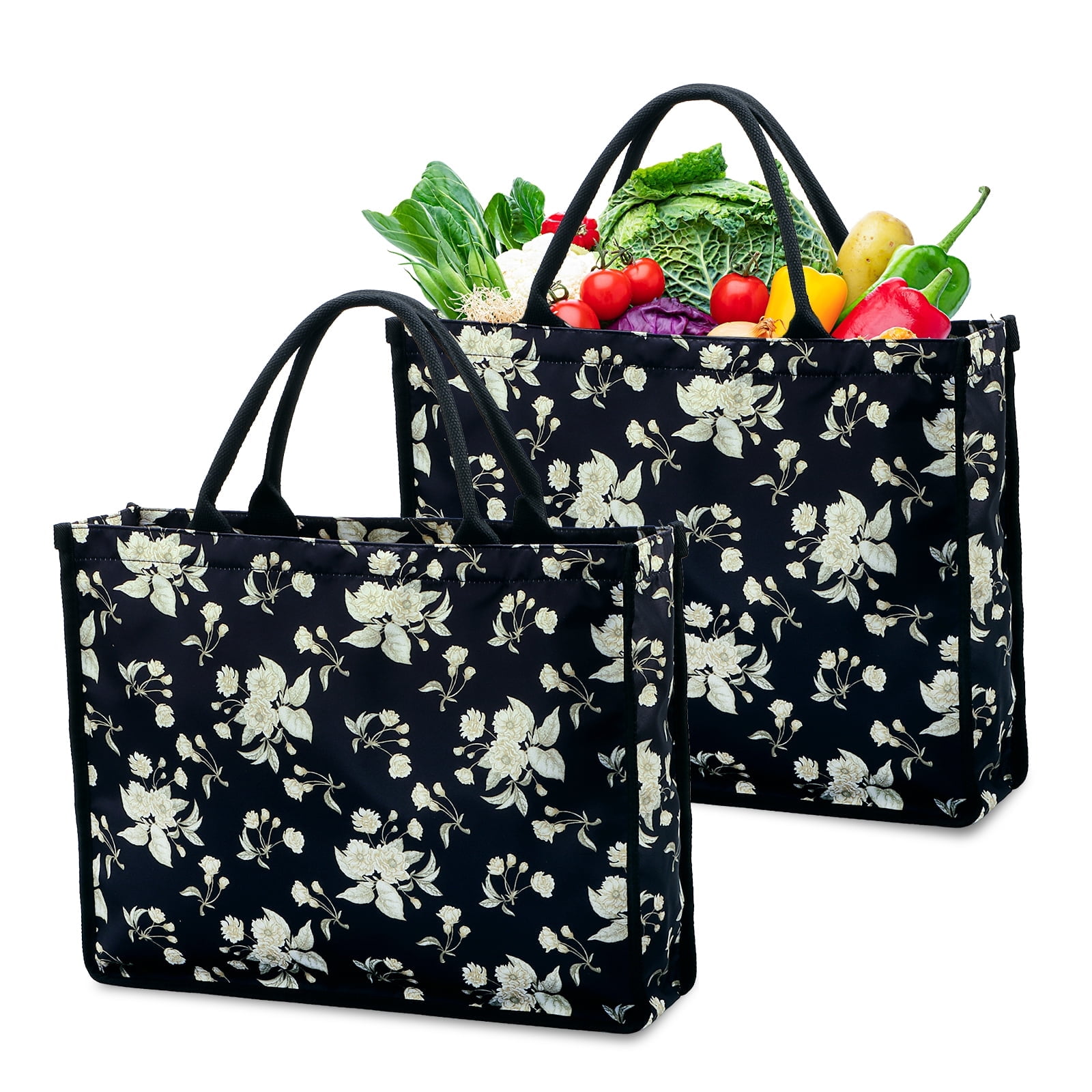 2 Pack Reusable Grocery Bags, Heavy-Duty Shopping Bags with Sturdy ...