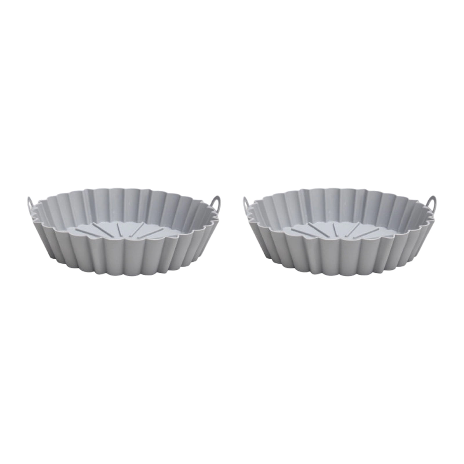 2 Pack Reusable Round Shape Baskets Silicone Liners Set Oven Safe ...