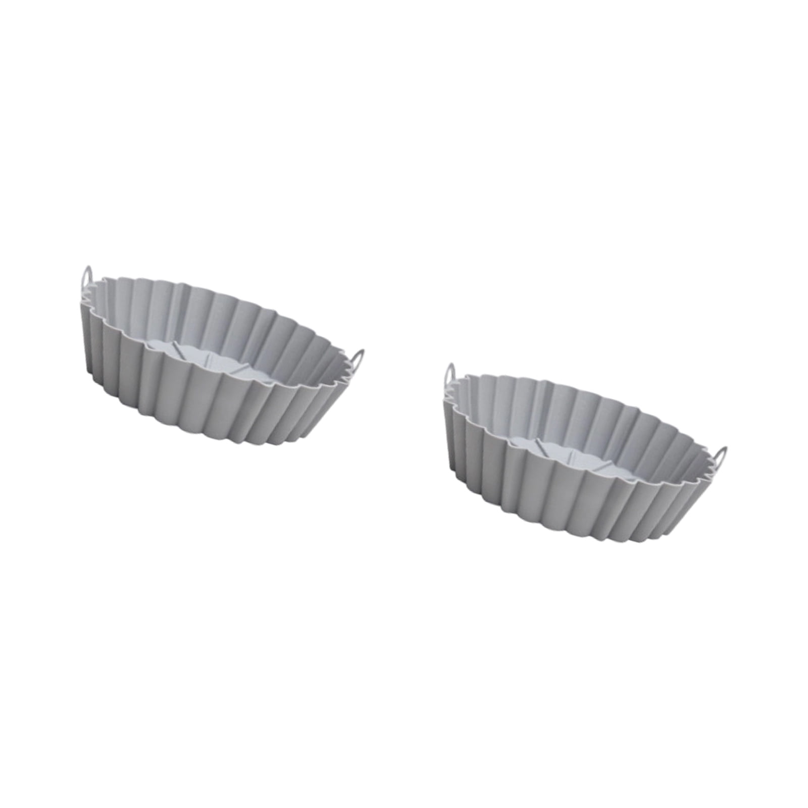 2 Pack Reusable Round Shape Baskets Silicone Liners Set Oven Safe ...