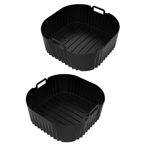 2 Pack Reusable Silicone Square Baskets Silicone Liners Set Oven Safe ...
