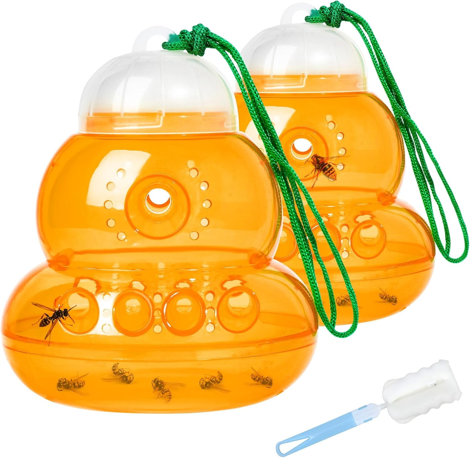 2 Pack Reusable Wasp Traps Outdoor Hanging Yellow Jacket Trap Carpenter ...