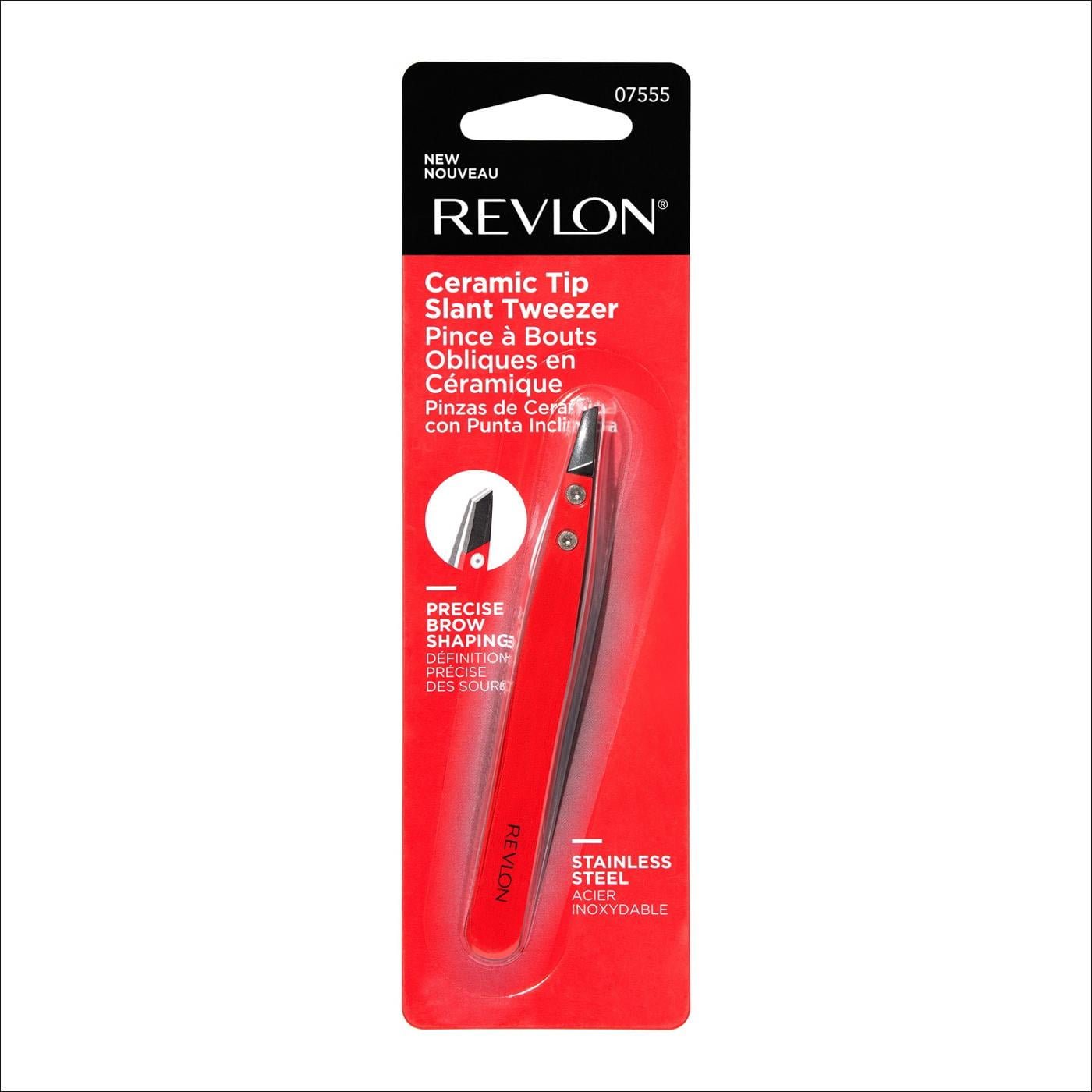 2 Pack Revlon Ceramic Tip Slant Tweezer - Walmart.com
