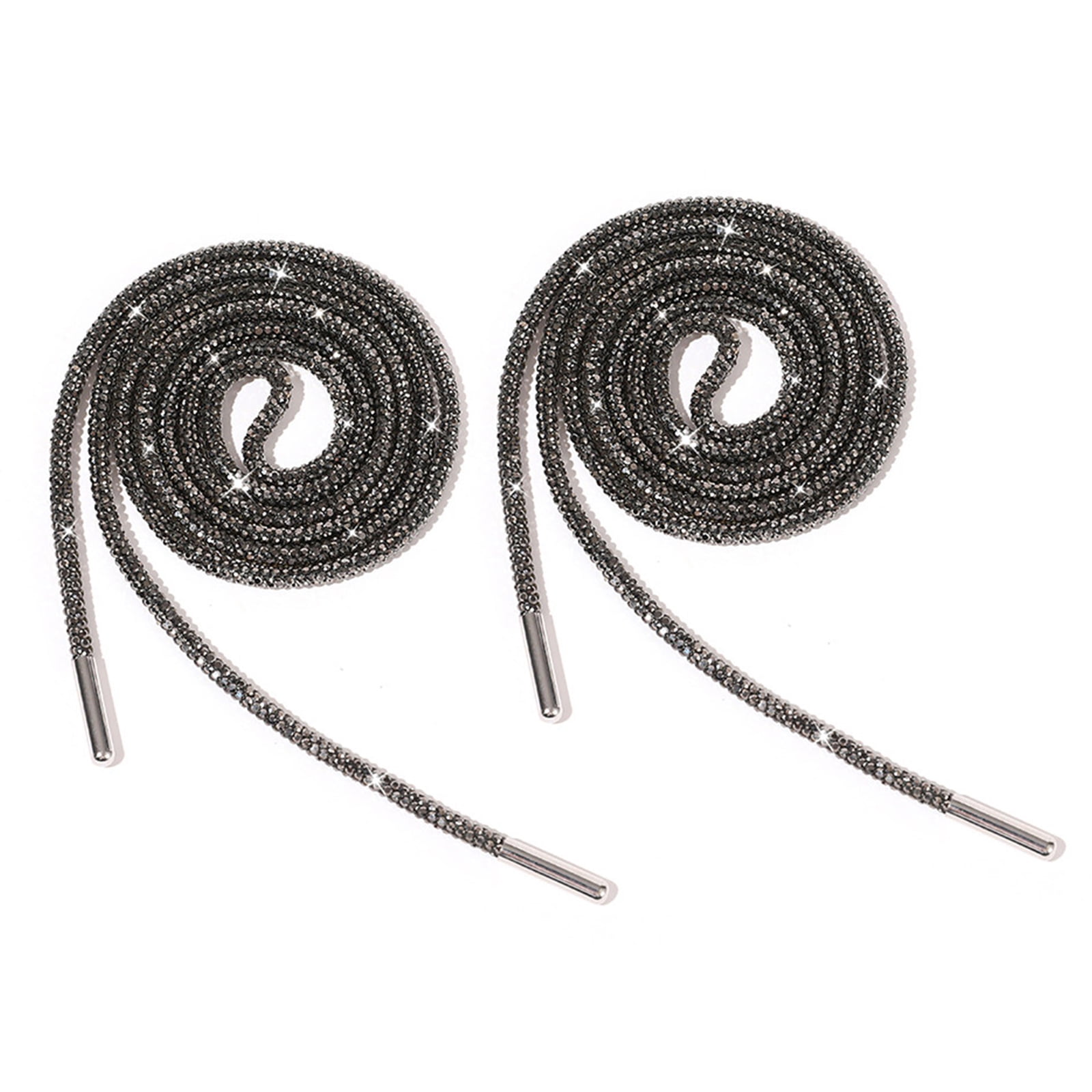 2 Pack Rhinestones Shoelaces 140cm Glittering Round Laces Shining ...
