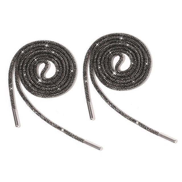 2 Pack Rhinestones Shoelaces 140cm Glittering Round Laces Shining ...