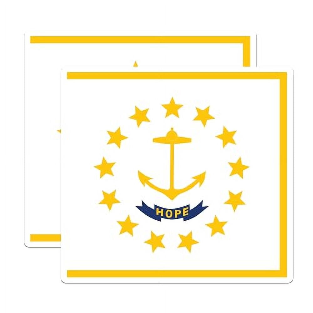 (2 Pack) Rhode Island State Flag Stickers - RI State Flag Sticker ...