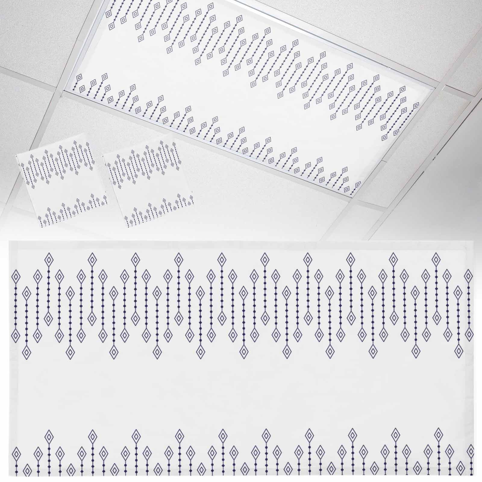 2 Pack Rhombus Lines Fluorescent Light Covers for Ceiling Lights ...