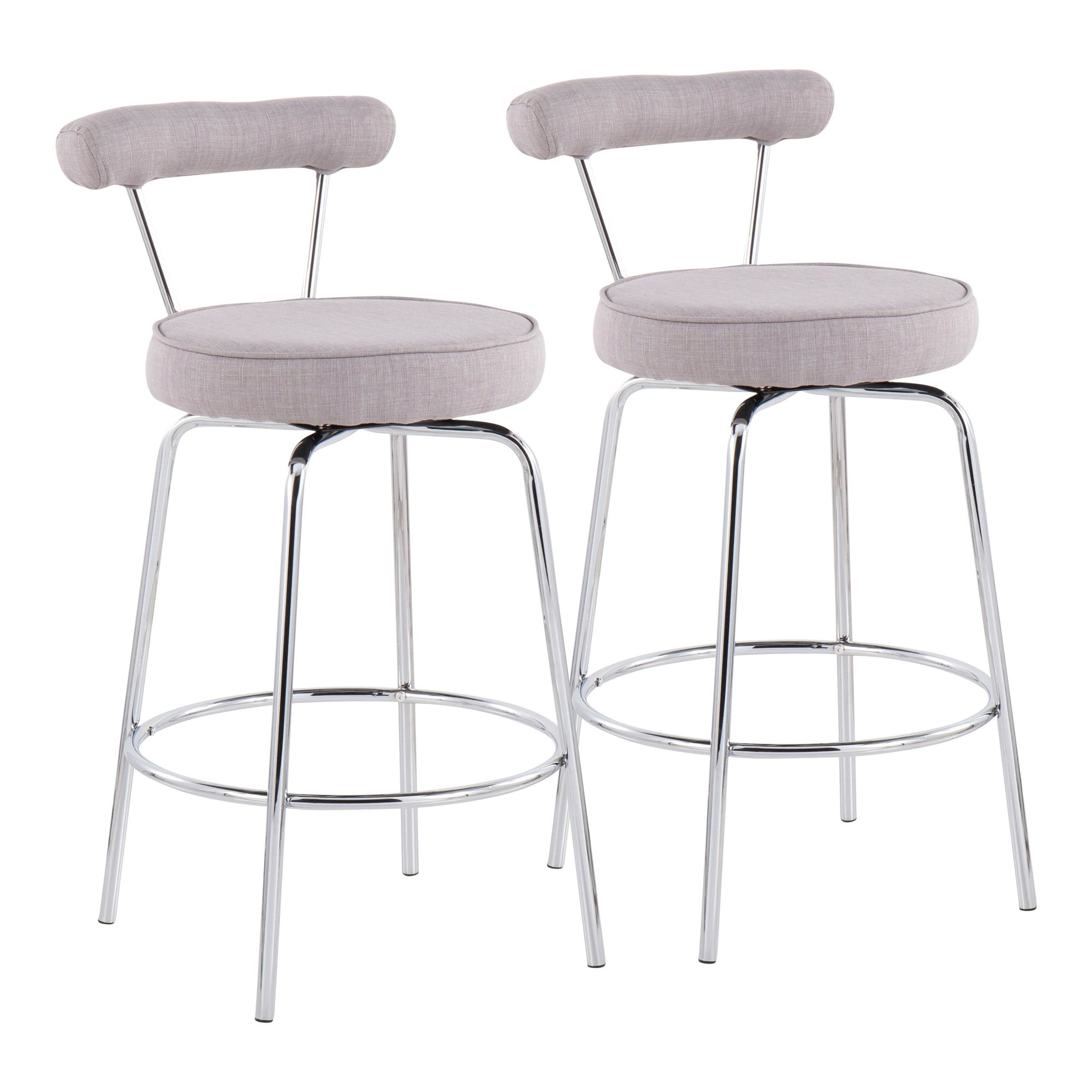 2-Pack Rhonda Contemporary Counter Stools - 360° Swivel, Stylish Light ...