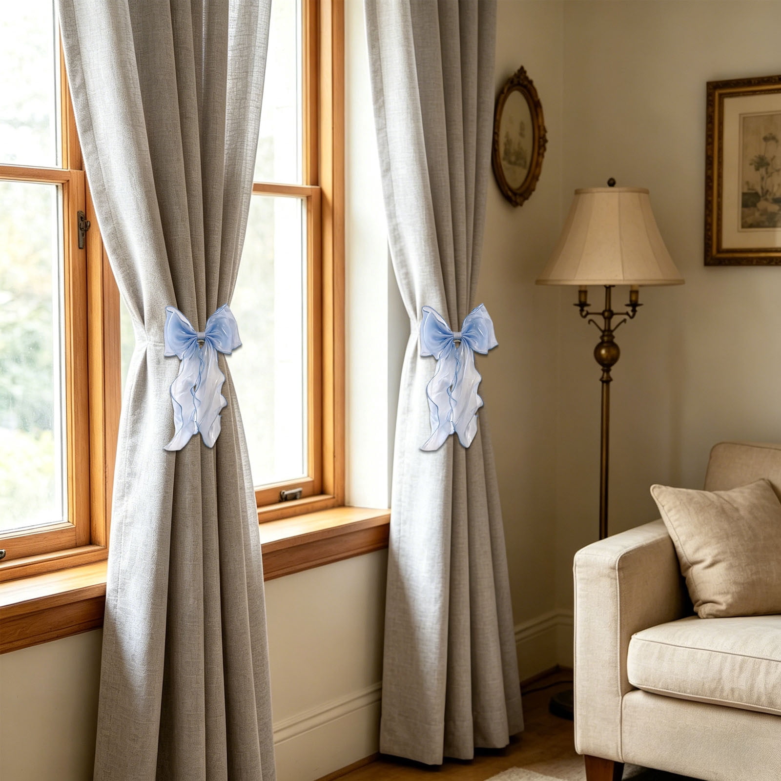2 Pack Ribbon Lace Curtain Tieback,Elegant Drape Fixed Accessory,Cute ...
