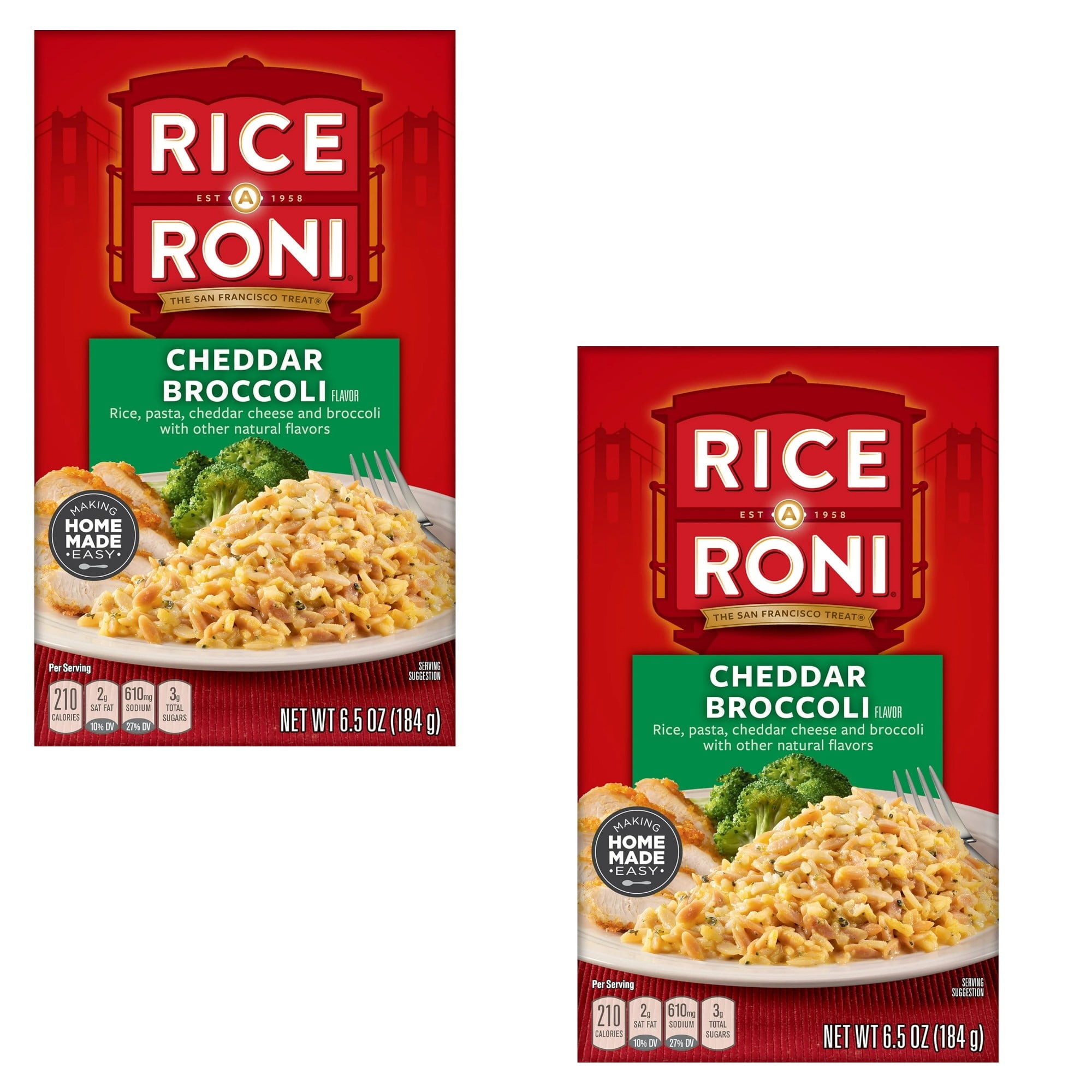 ( 2 Pack ) Rice-A-Roni Cheddar Broccoli Flavor Rice, 6.5 oz Cardboard ...