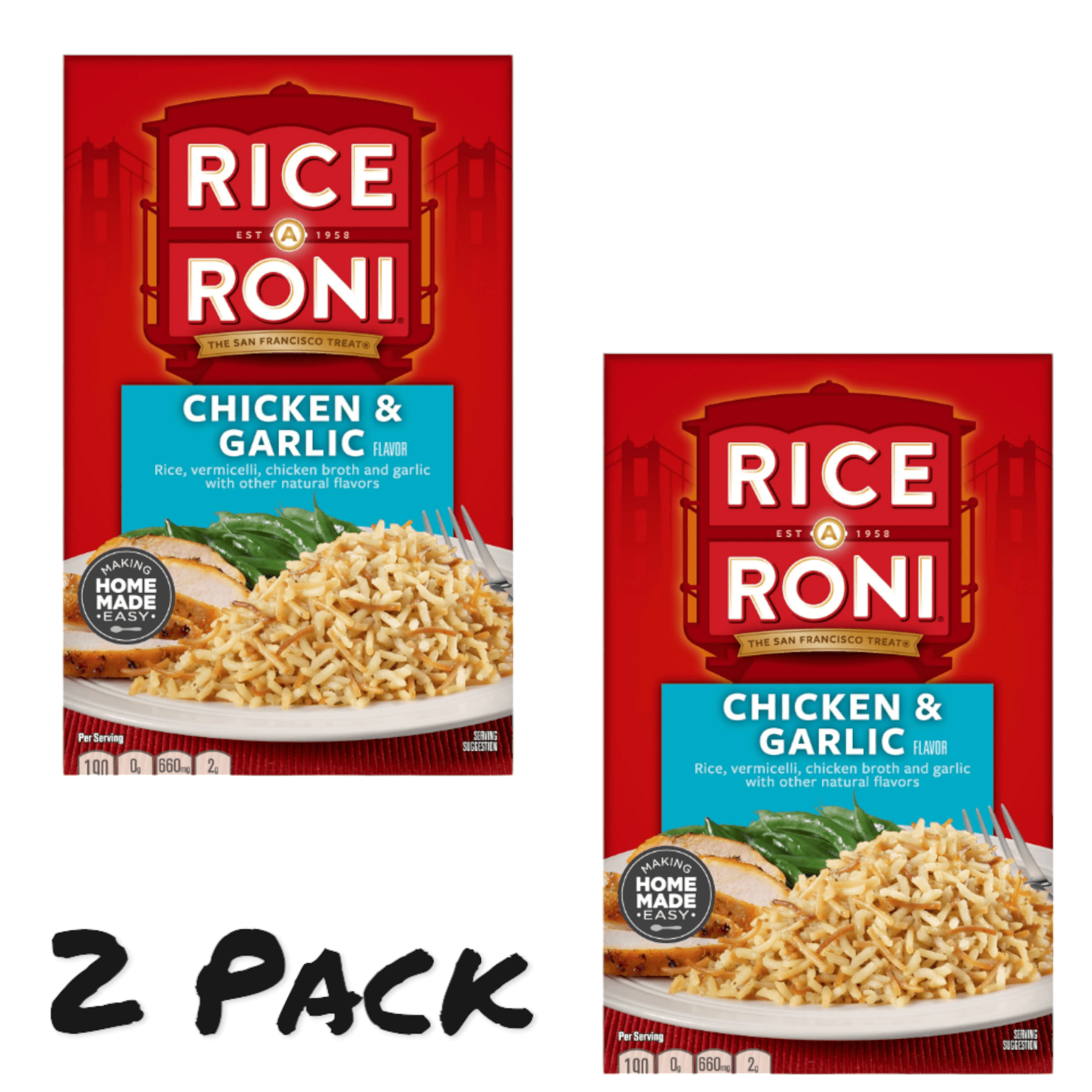 ( 2 Pack ) Rice-A-Roni Chicken & Garlic Rice & Vermicelli Mix, 5.9 oz ...