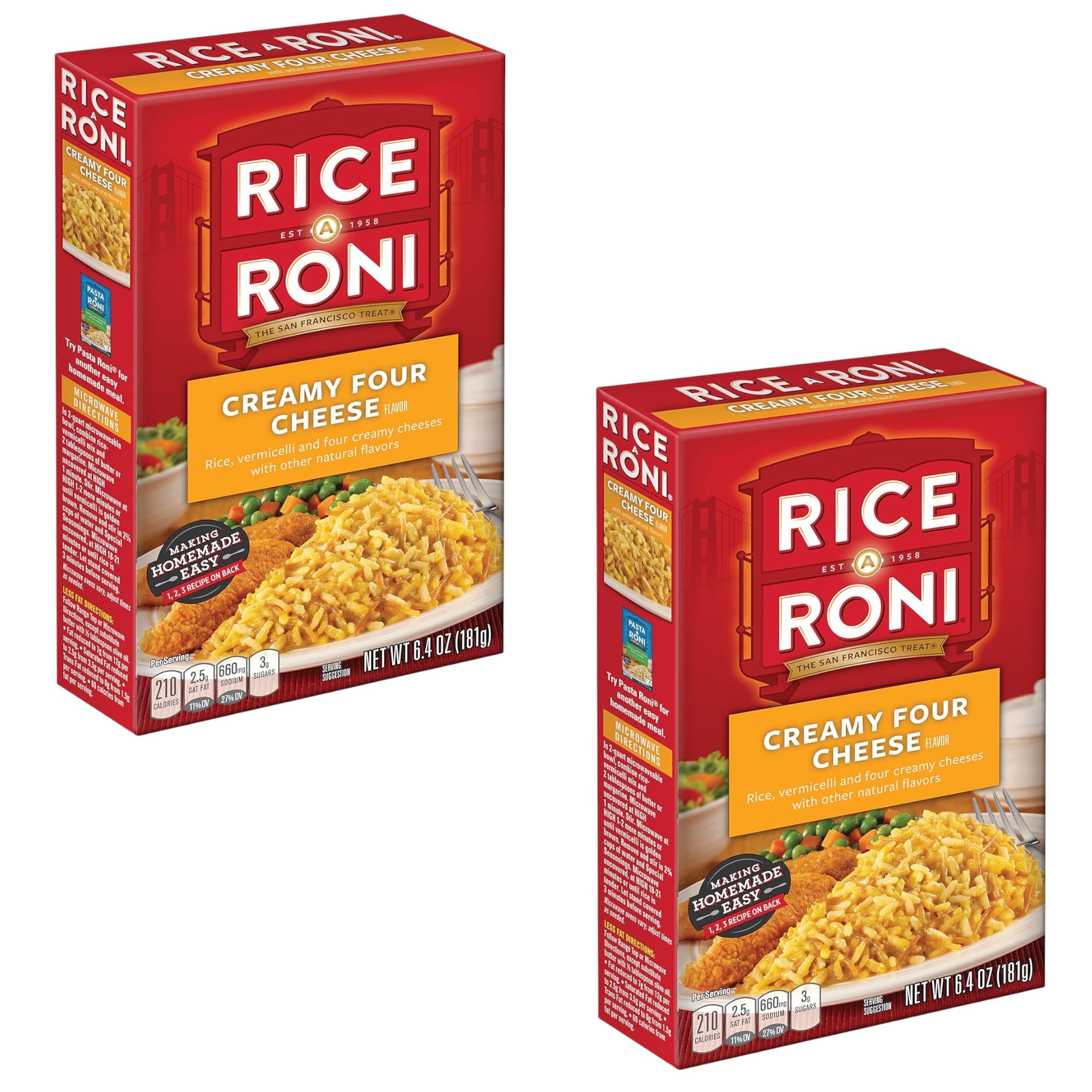 ( 2 Pack ) Rice-A-Roni Creamy Four Cheese Rice & Vermicelli Mix ...