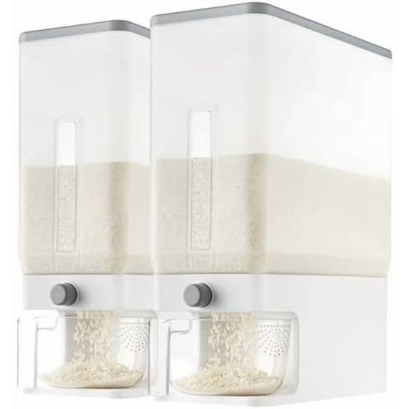 2 Pack Rice Dispenser 25 Lbs(11.3kg), 5.9 * 13.8 * 16.9 inches Rice ...